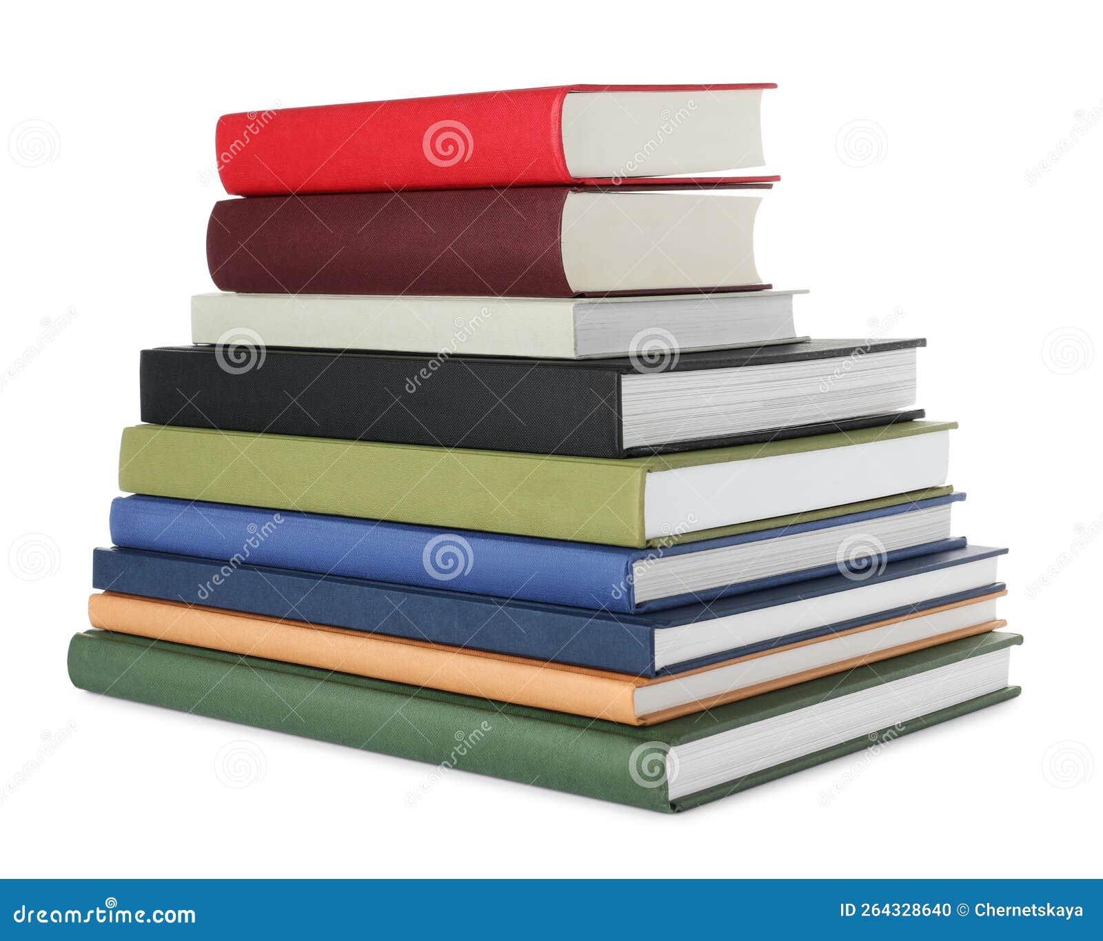 Stack of Hardcover Books on White Background Stock Photo - Image of ...