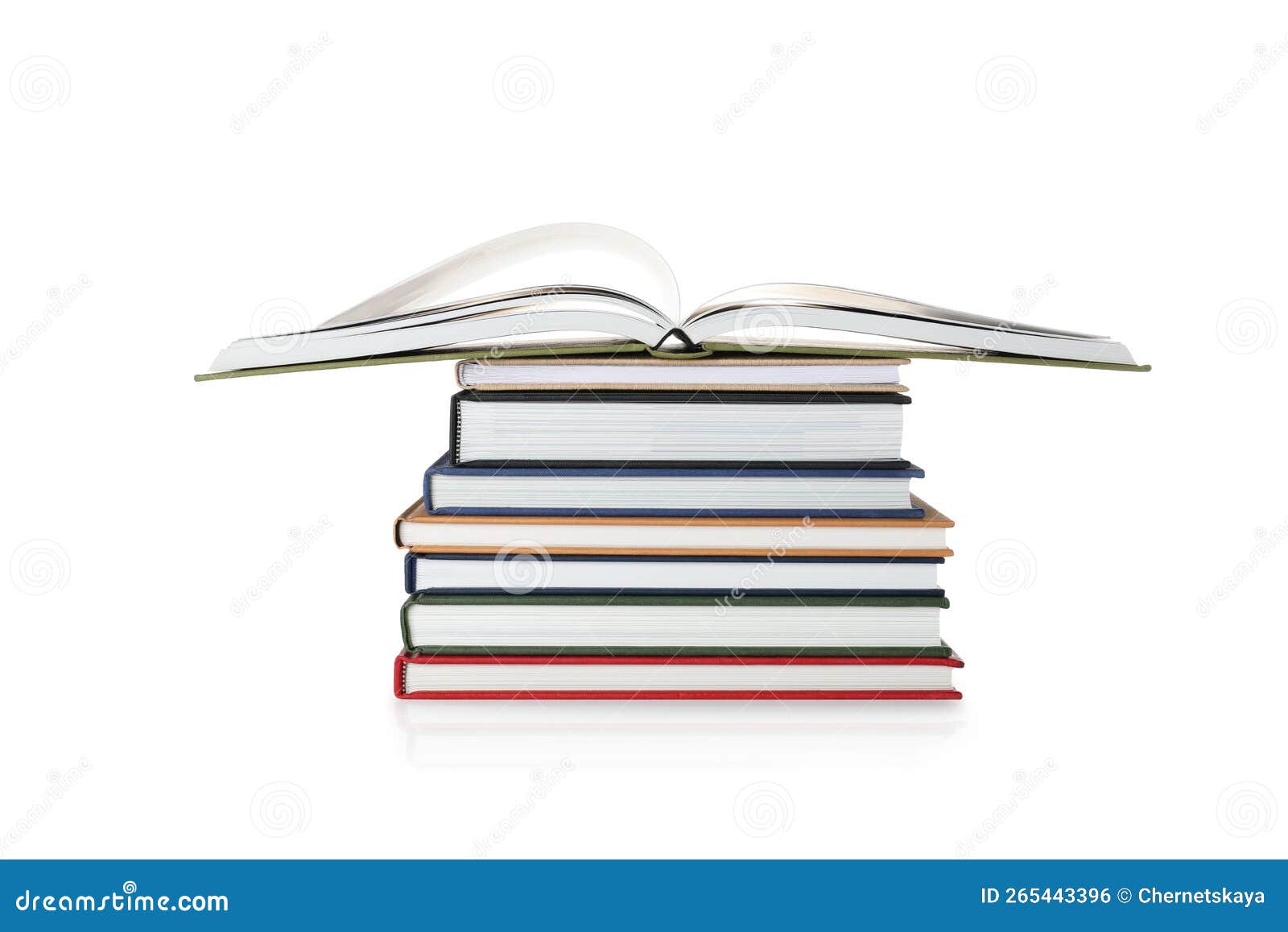 Stack of Hardcover Books on White Background Stock Photo - Image of ...