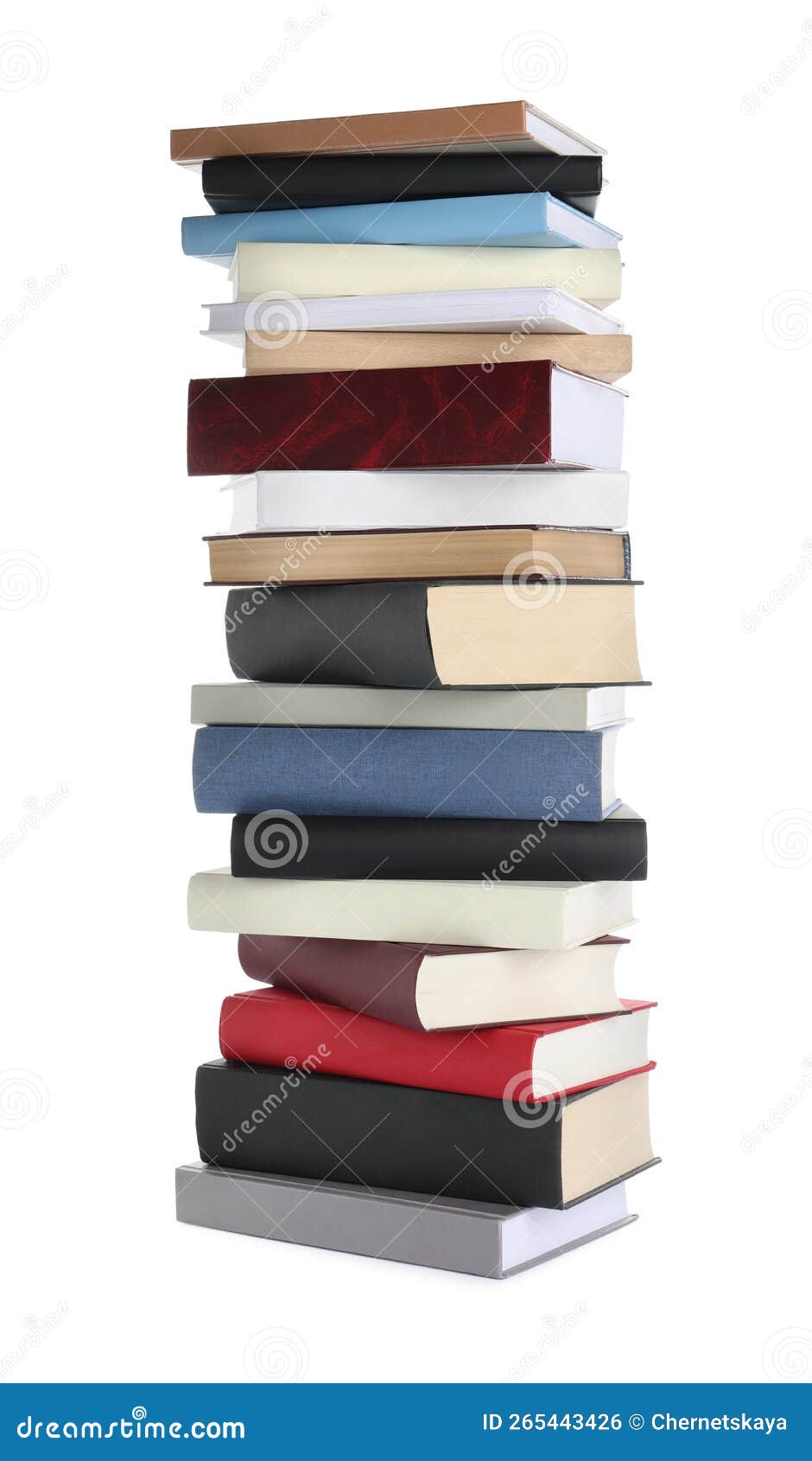 Stack of Hardcover Books on White Background Stock Photo - Image of ...