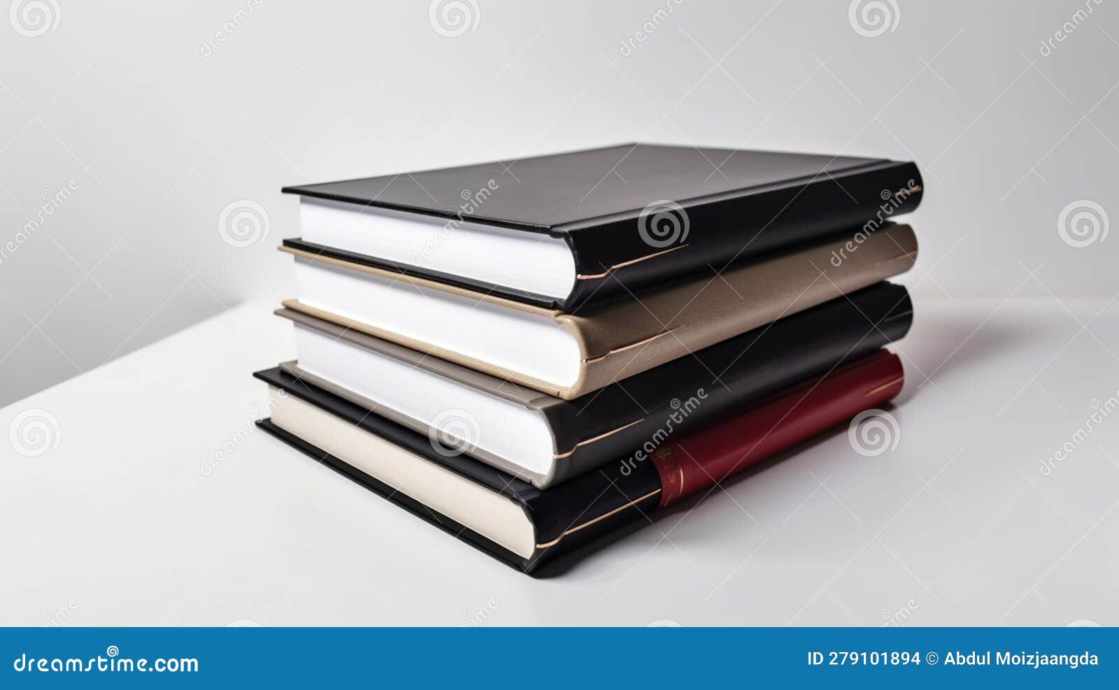 Stack of Hardcover Books on White Background Stock Illustration ...