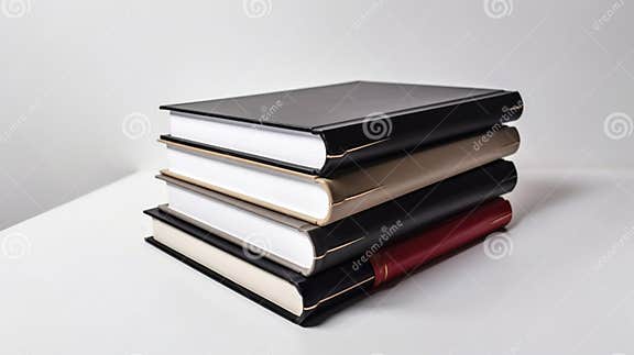 Stack of Hardcover Books on White Background Stock Illustration ...