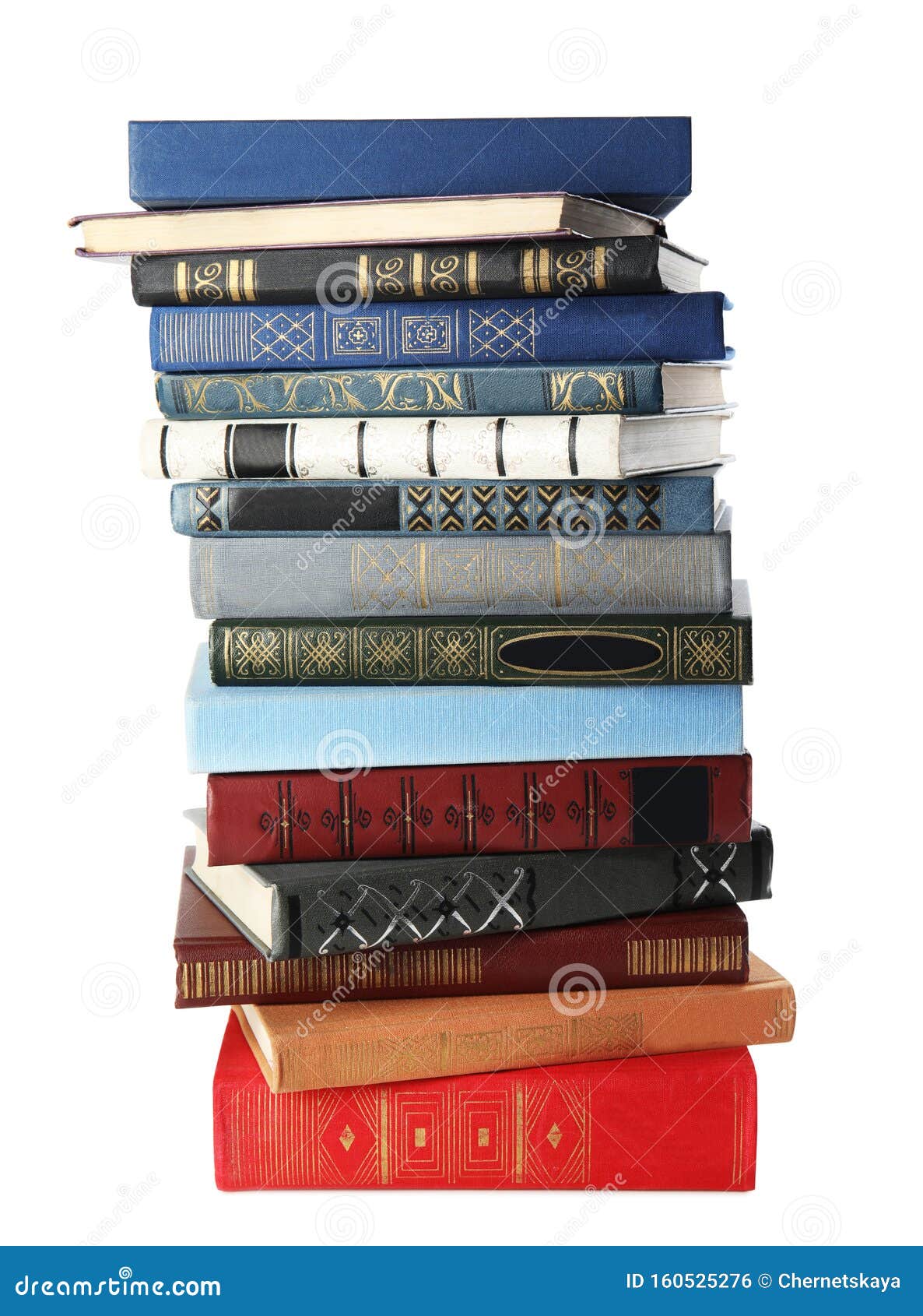 Stack of Hardcover Books on White Stock Photo - Image of bookworm ...