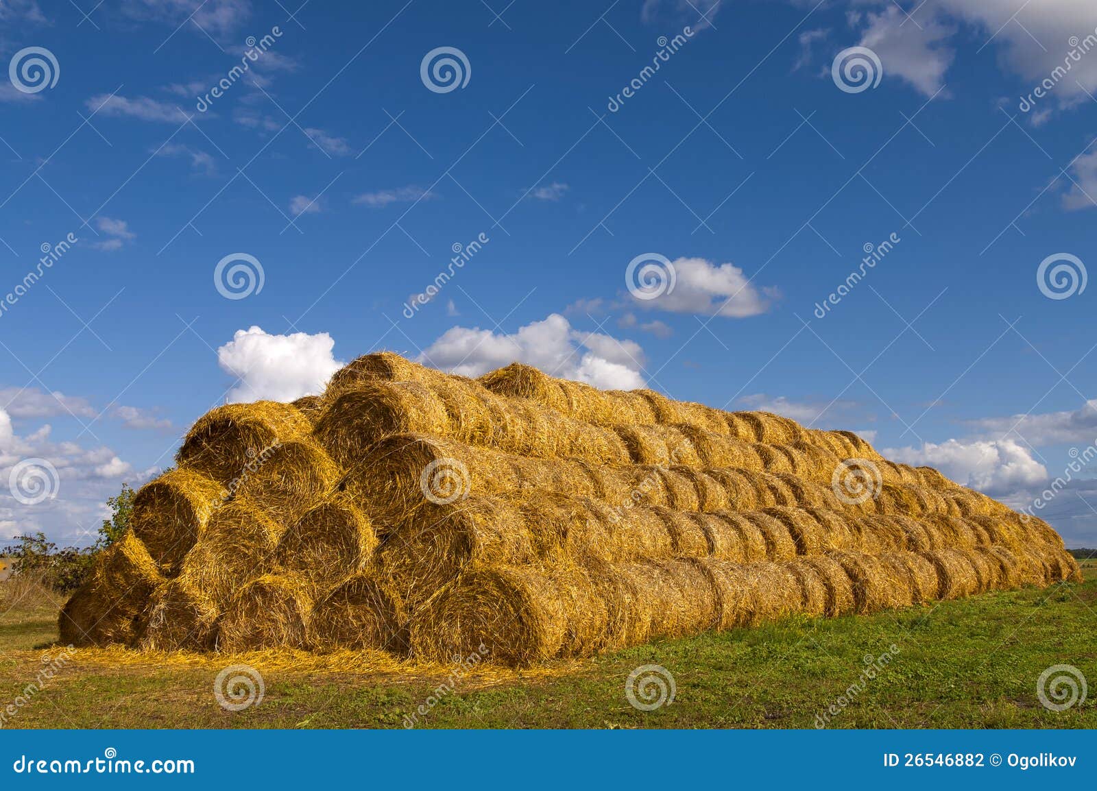 Stack of Hay Bales. stock photo. Image of group, feeding - 26546882