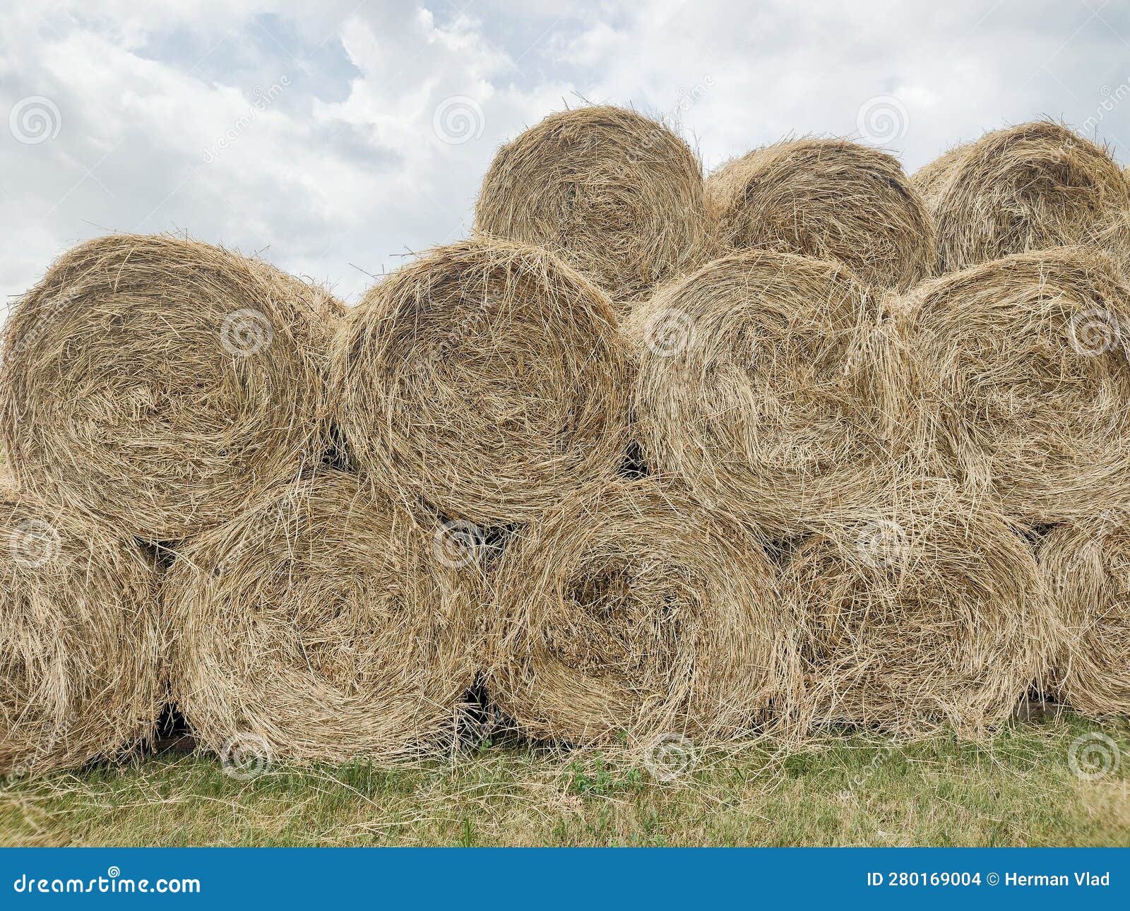 Stack of Hay Bales in Romania Stock Photo - Image of nature, natural ...