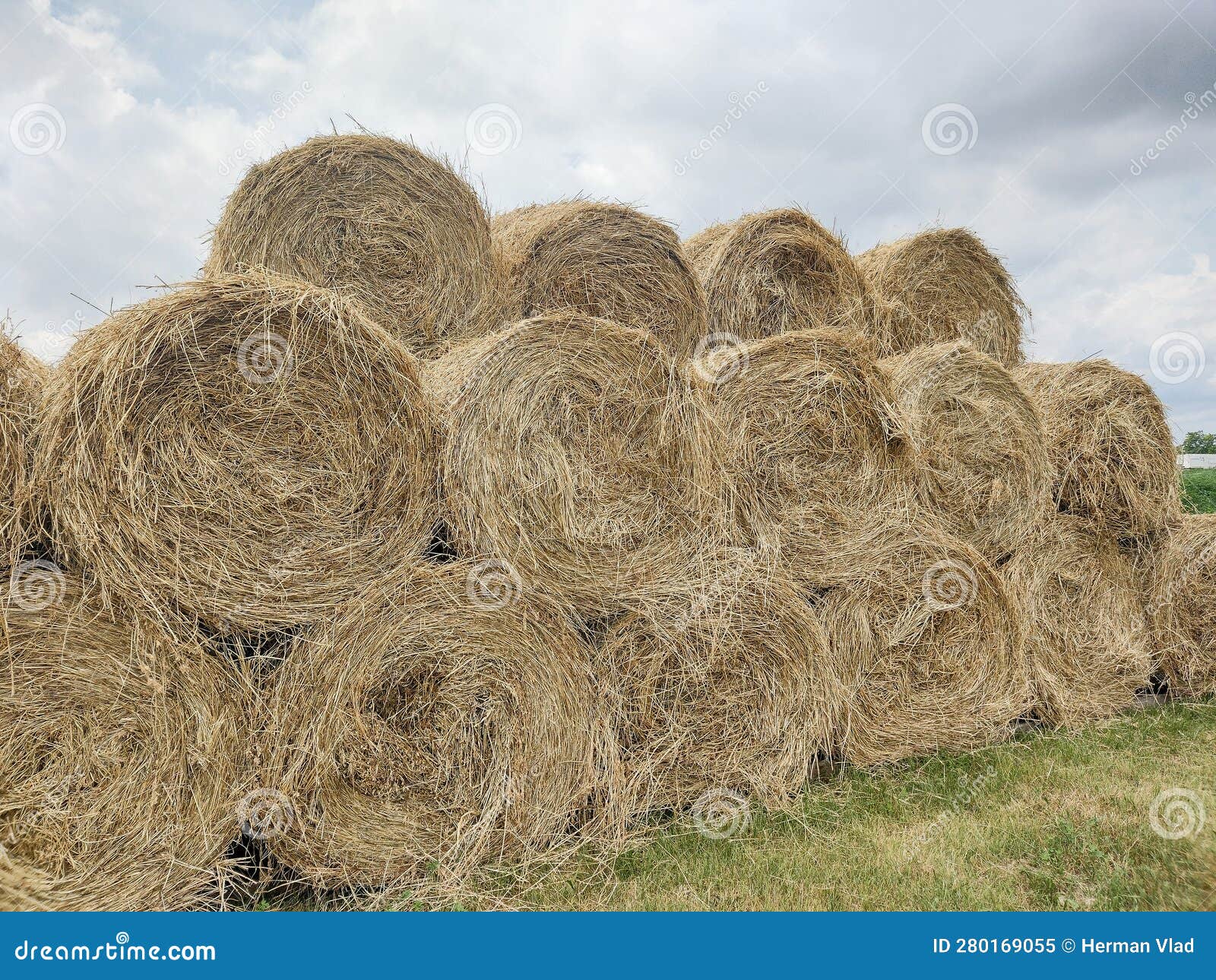 Stack of Hay Bales in Romania Stock Image - Image of nature, farming ...