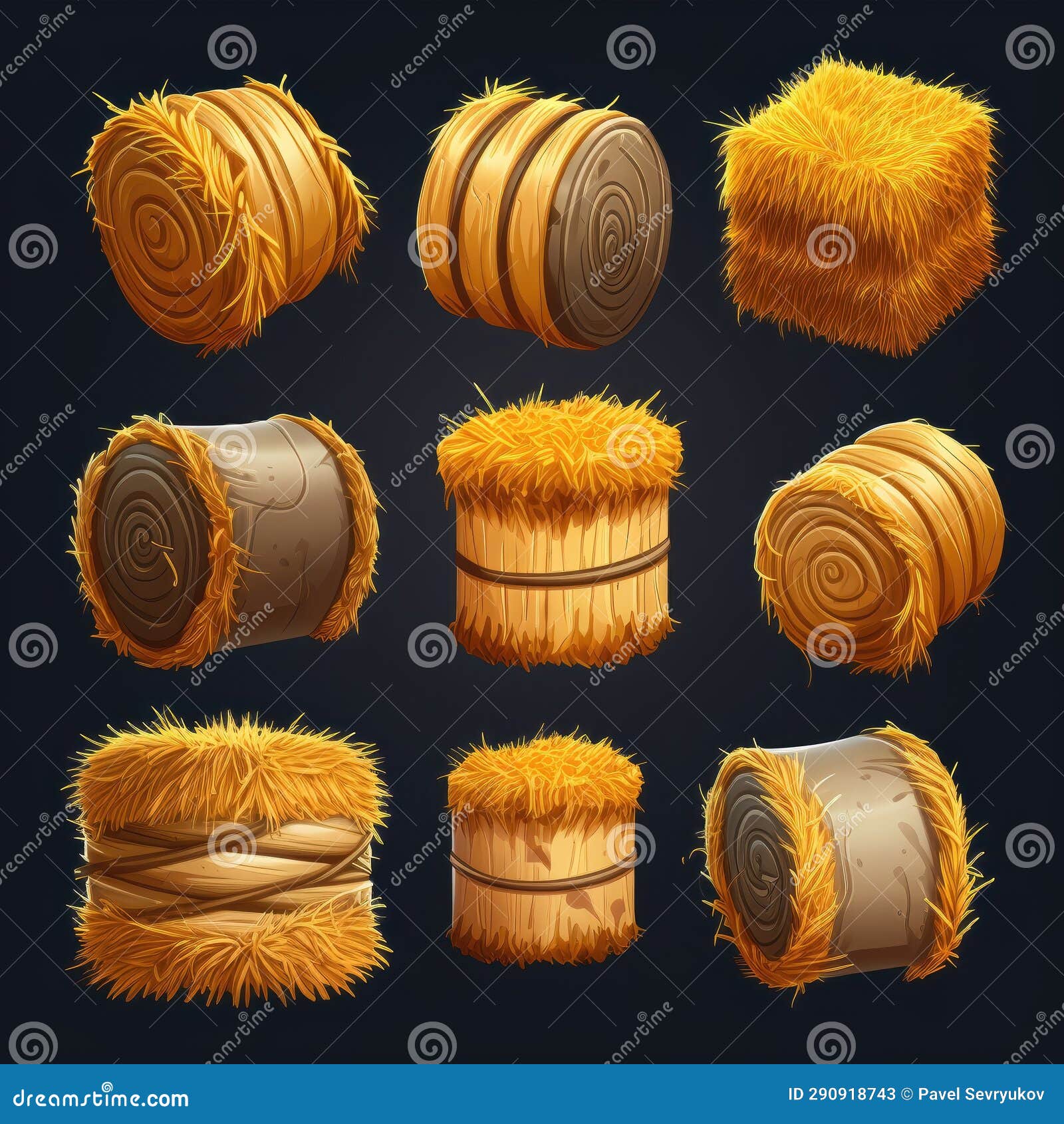 Stack hay dry ai generated stock image. Image of bale - 290918743