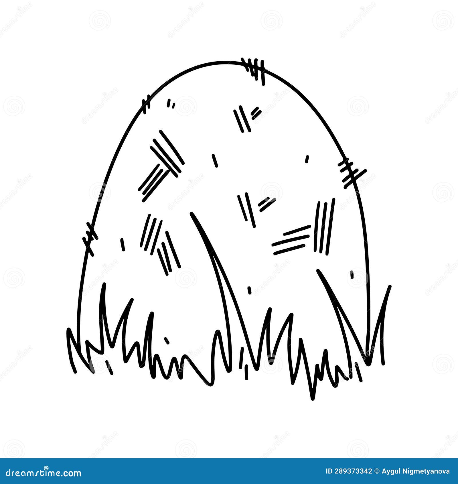Stack of Hay. Hand Drawn Doodle Style. Vector Illustration Isolated on ...