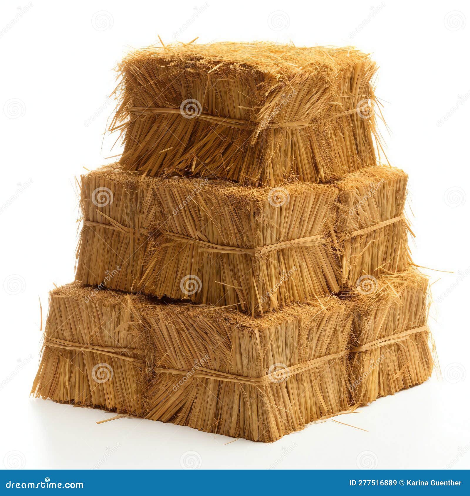 A Stack of Hay. Hay Stacked in Cubes. Isolated on a Transparent ...