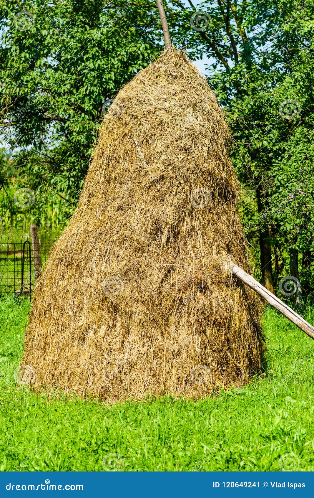 Stack of Hay on a Hillside. Stock Image - Image of bale, country: 120649241