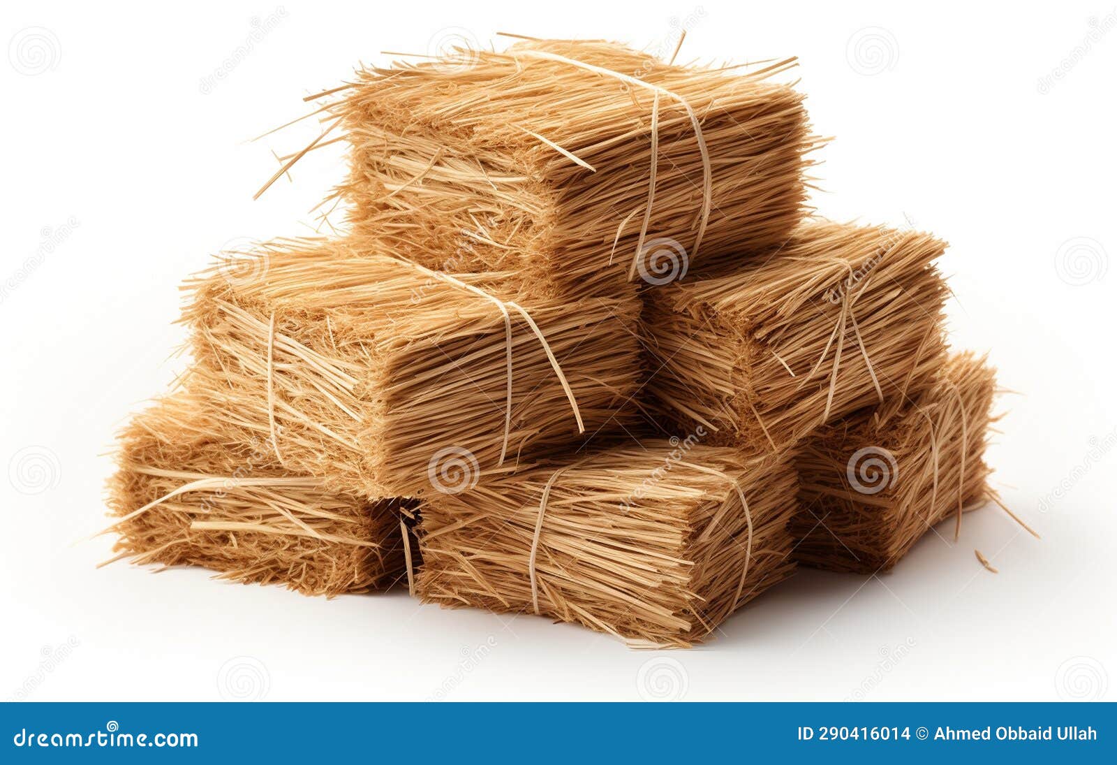 Stack of Hay on White Background. Generative by Ai Stock Illustration ...