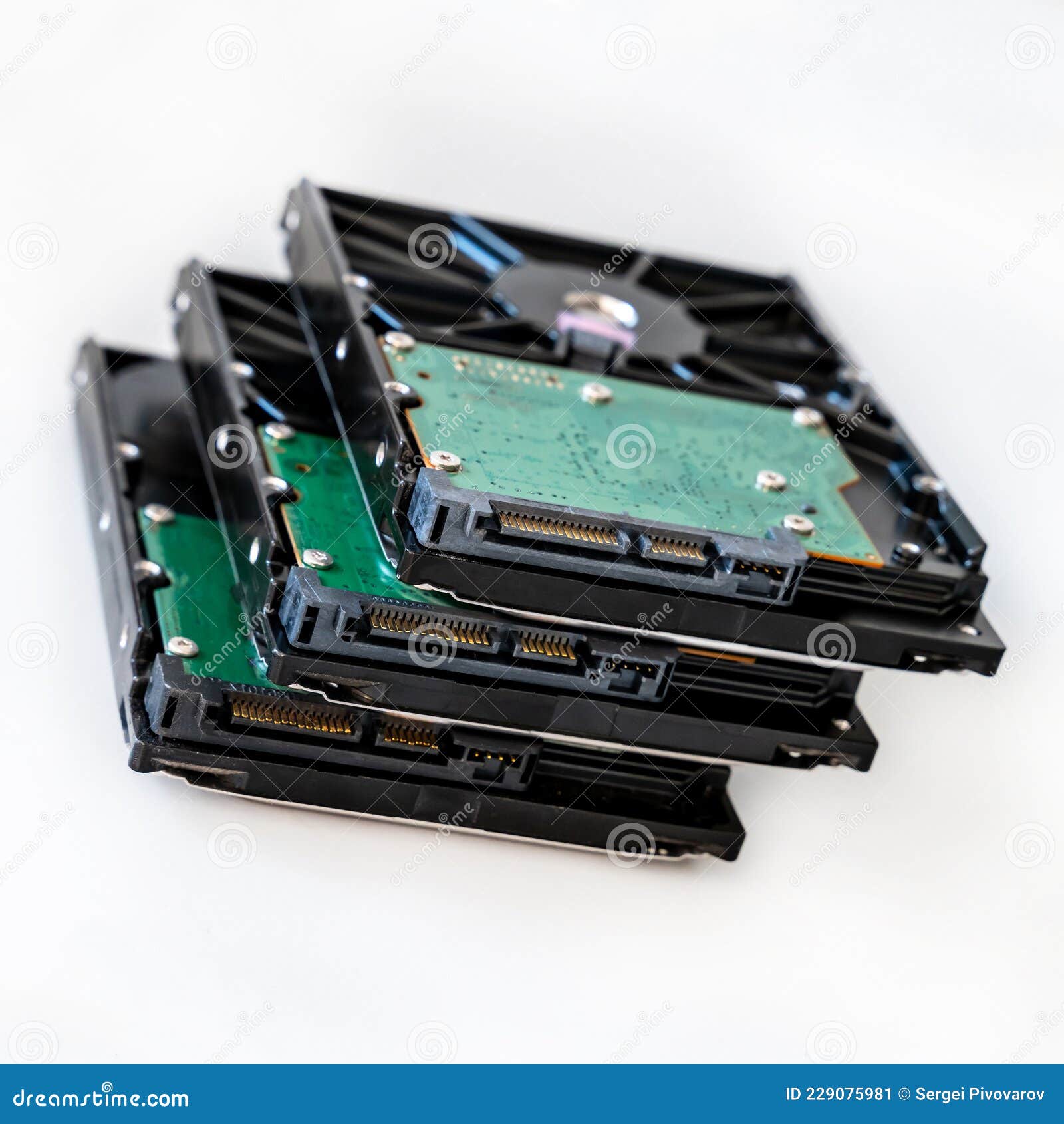 Stack of Hdd, Control Board Close Up on Isolated Background Stock Image ...