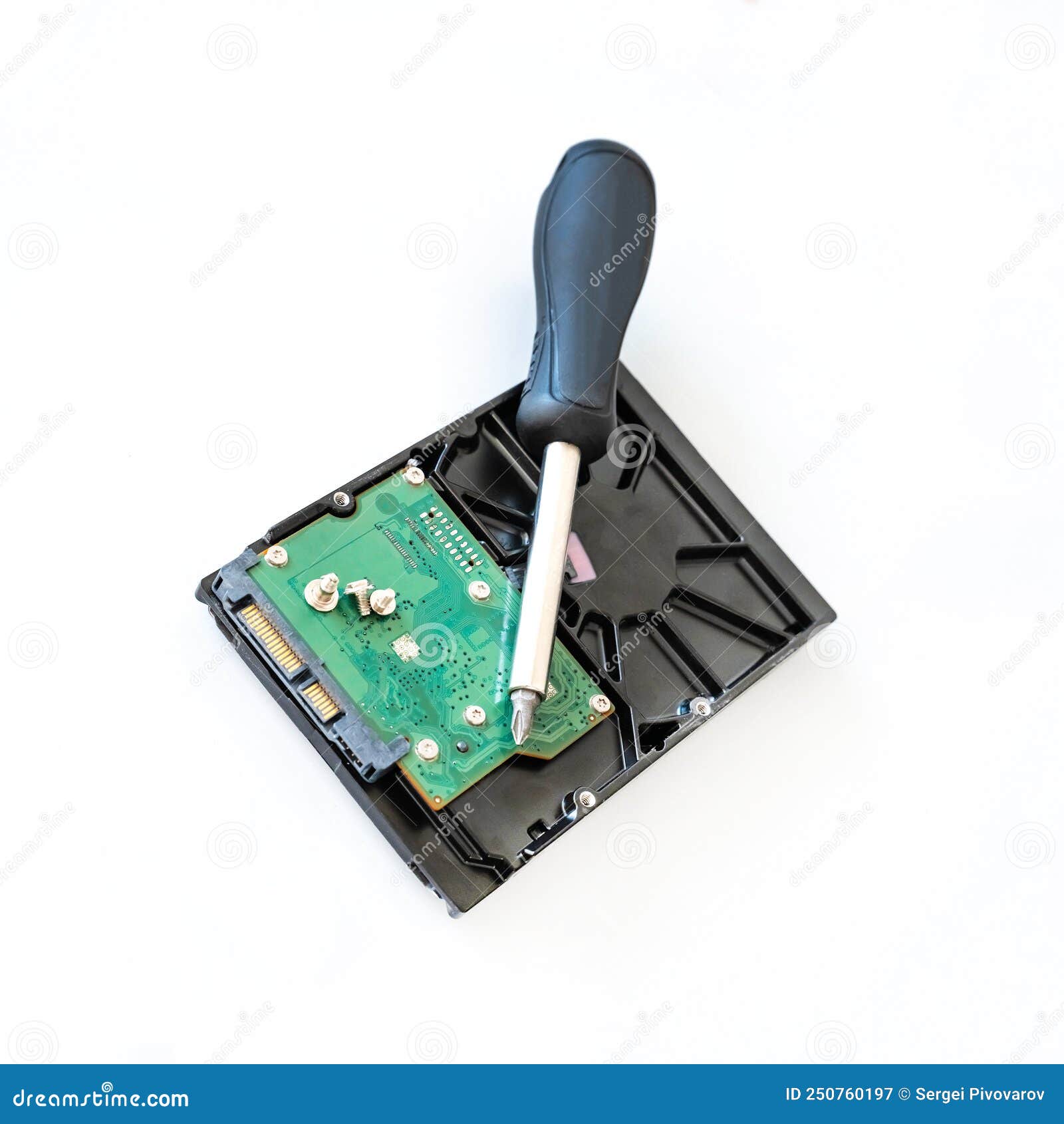 Stack of Hdd, Control Board Close Up on Isolated Background Stock Image ...