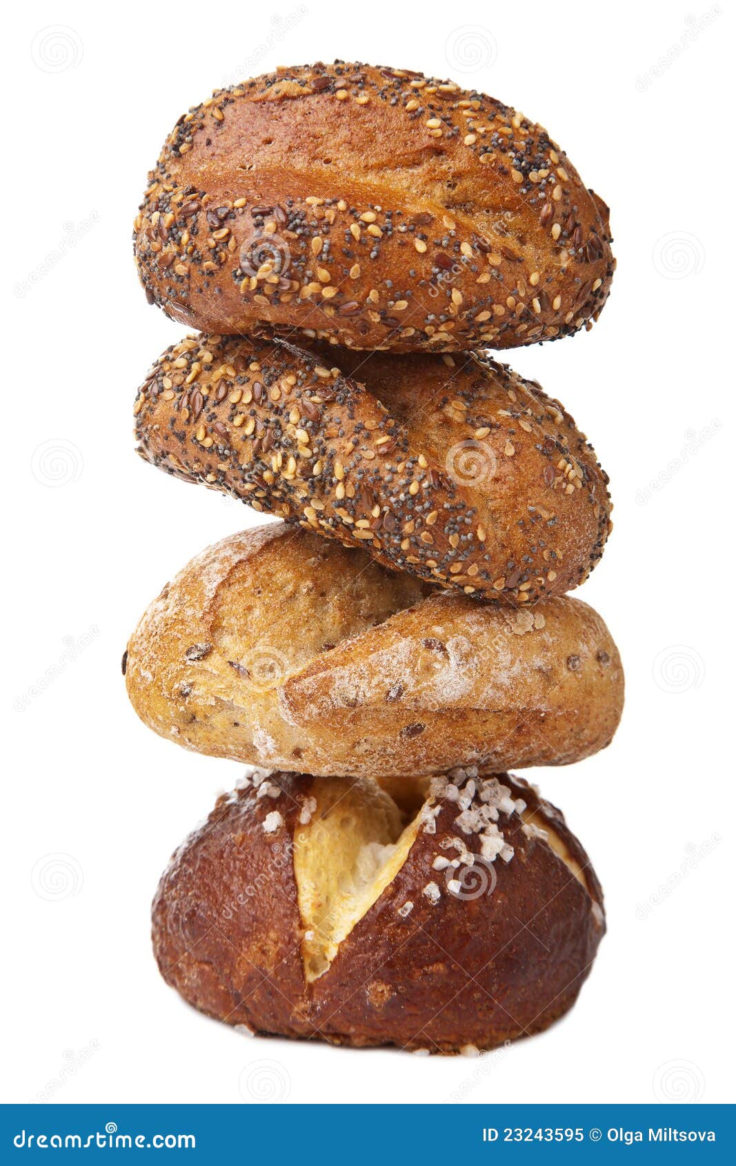 Stack of Healthy Bread Isolated Stock Image - Image of breakfast, food ...