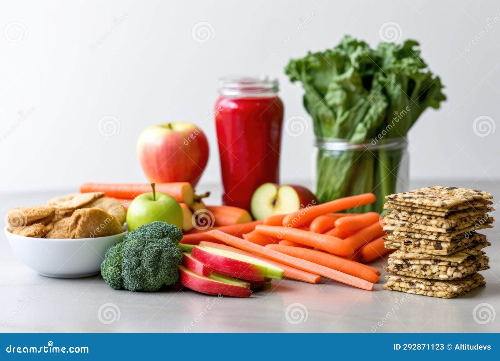 A Stack of Healthy Food Next To a Pile of Processed Snacks Stock Image ...