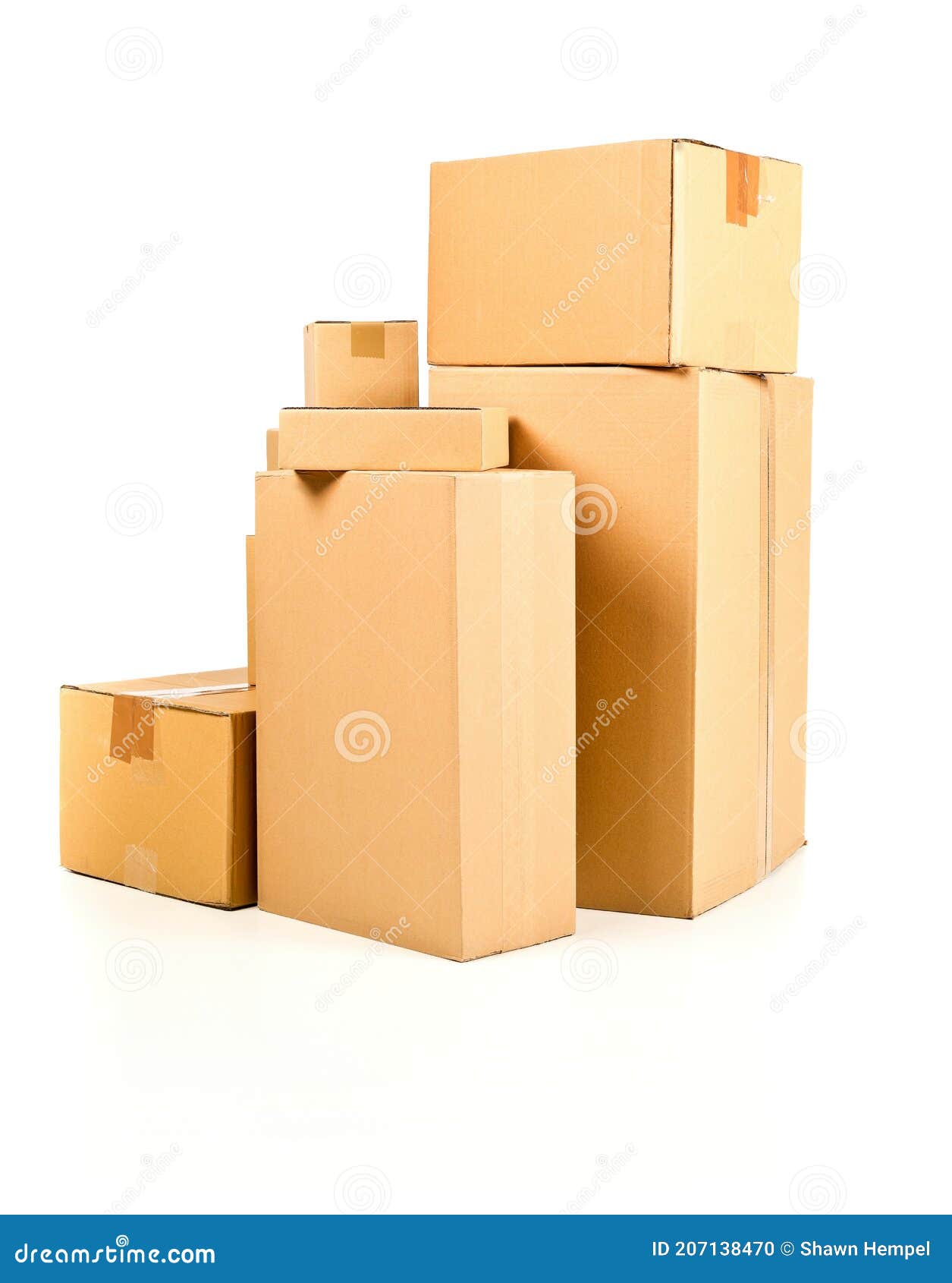 Stack or Heap of Brown Carton Cardboard Boxes Over White, Freight ...