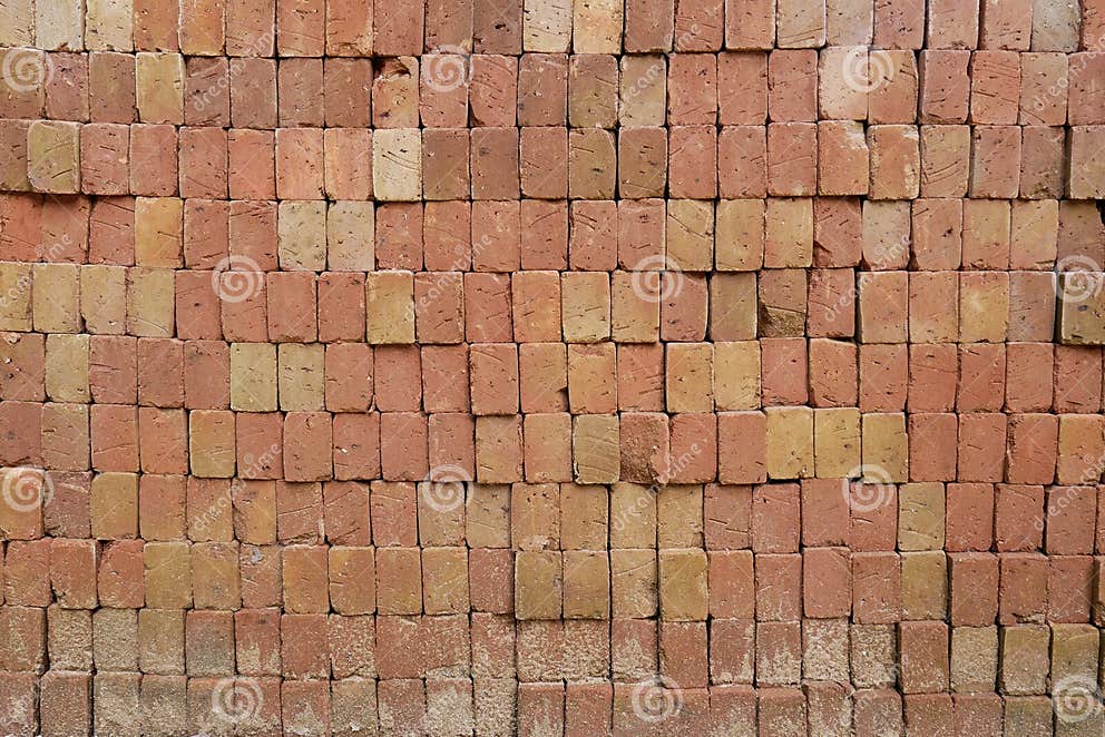 Stack and Heap of Red Bricks Background Stock Photo - Image of ...
