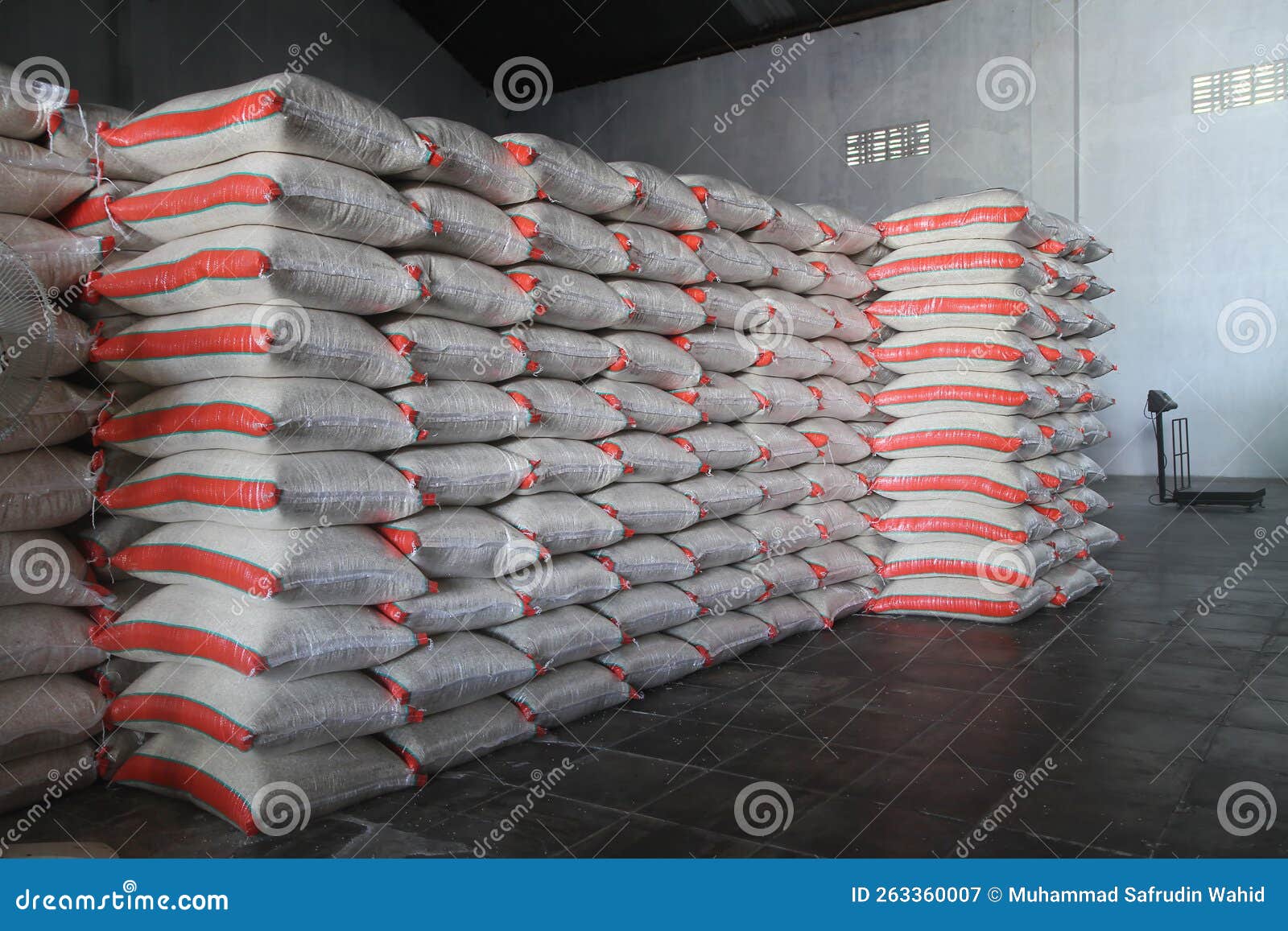Stack hemp sacks of rice stock image. Image of food - 263360007
