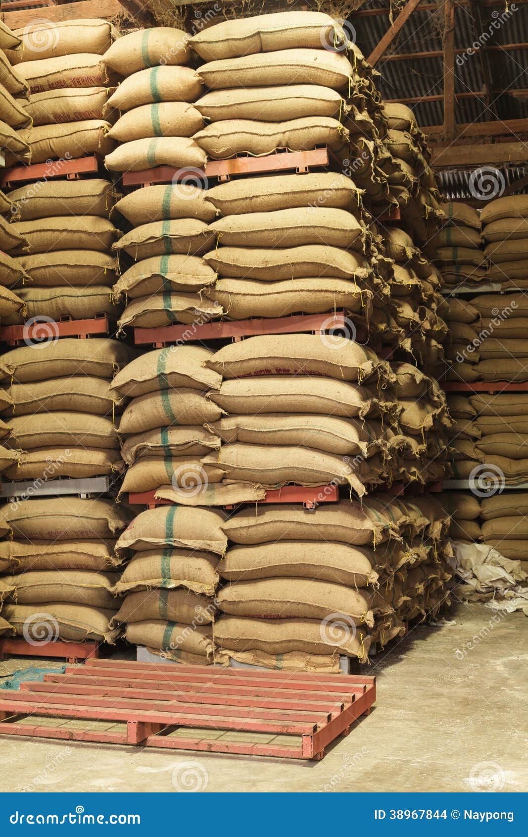 Stack hemp sacks of rice stock photo. Image of detail - 38967844