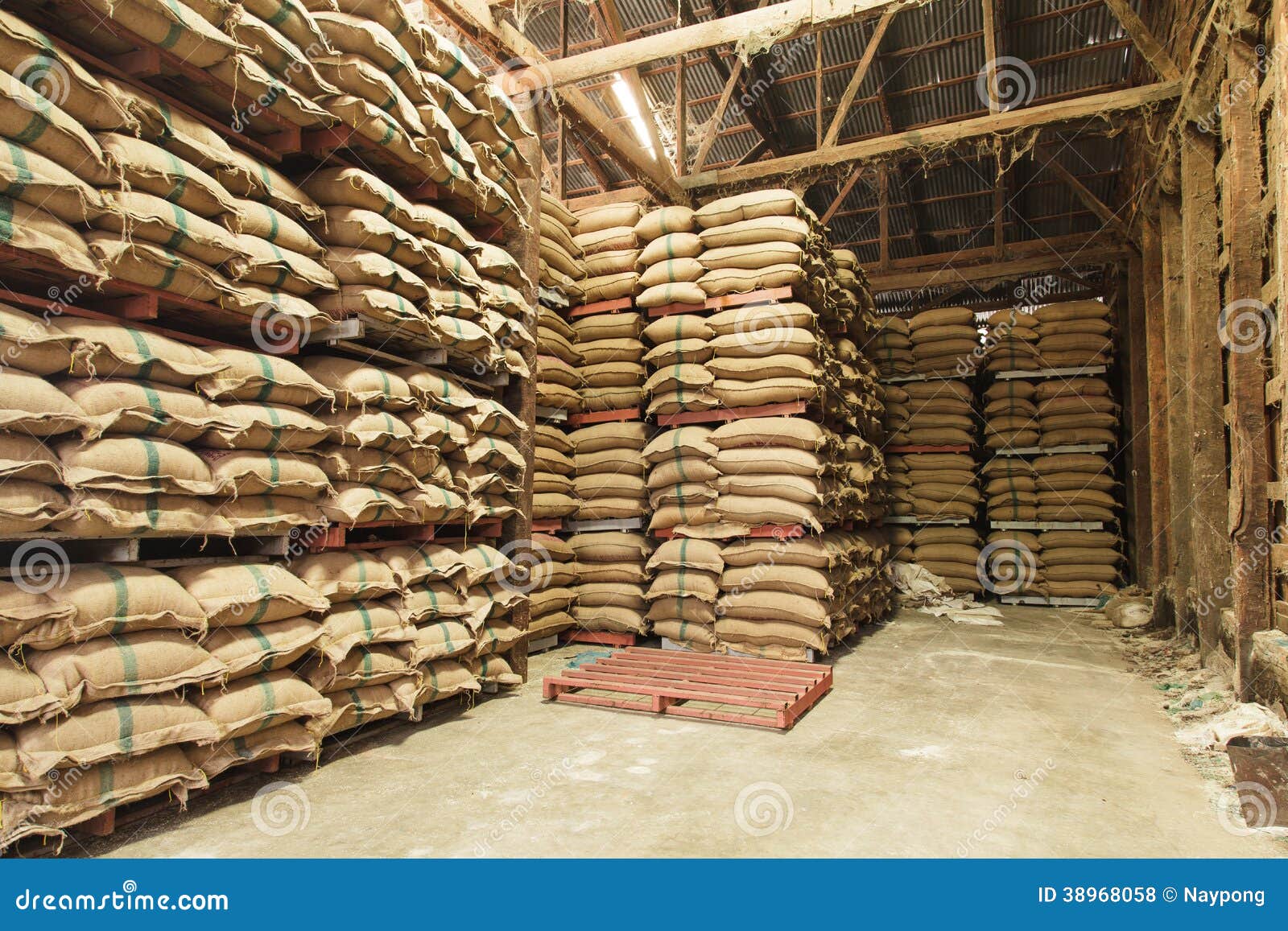 Stack hemp sacks of rice stock photo. Image of natural - 38968058