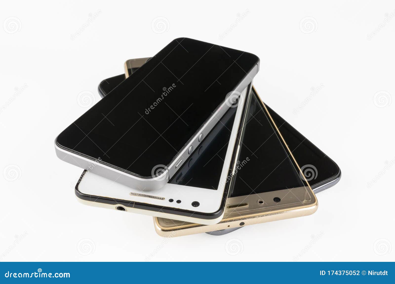 Stack of High-end Smartphones Stock Photo - Image of phone, group ...