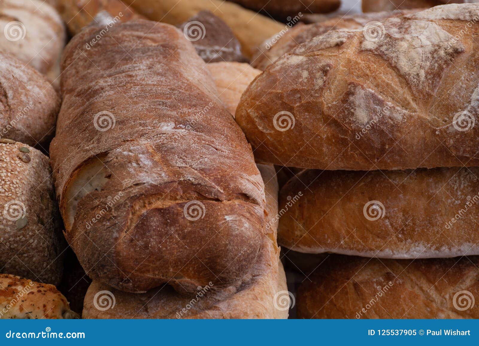 Stack of Home Made Artisan Bread Stock Image - Image of natural, home ...
