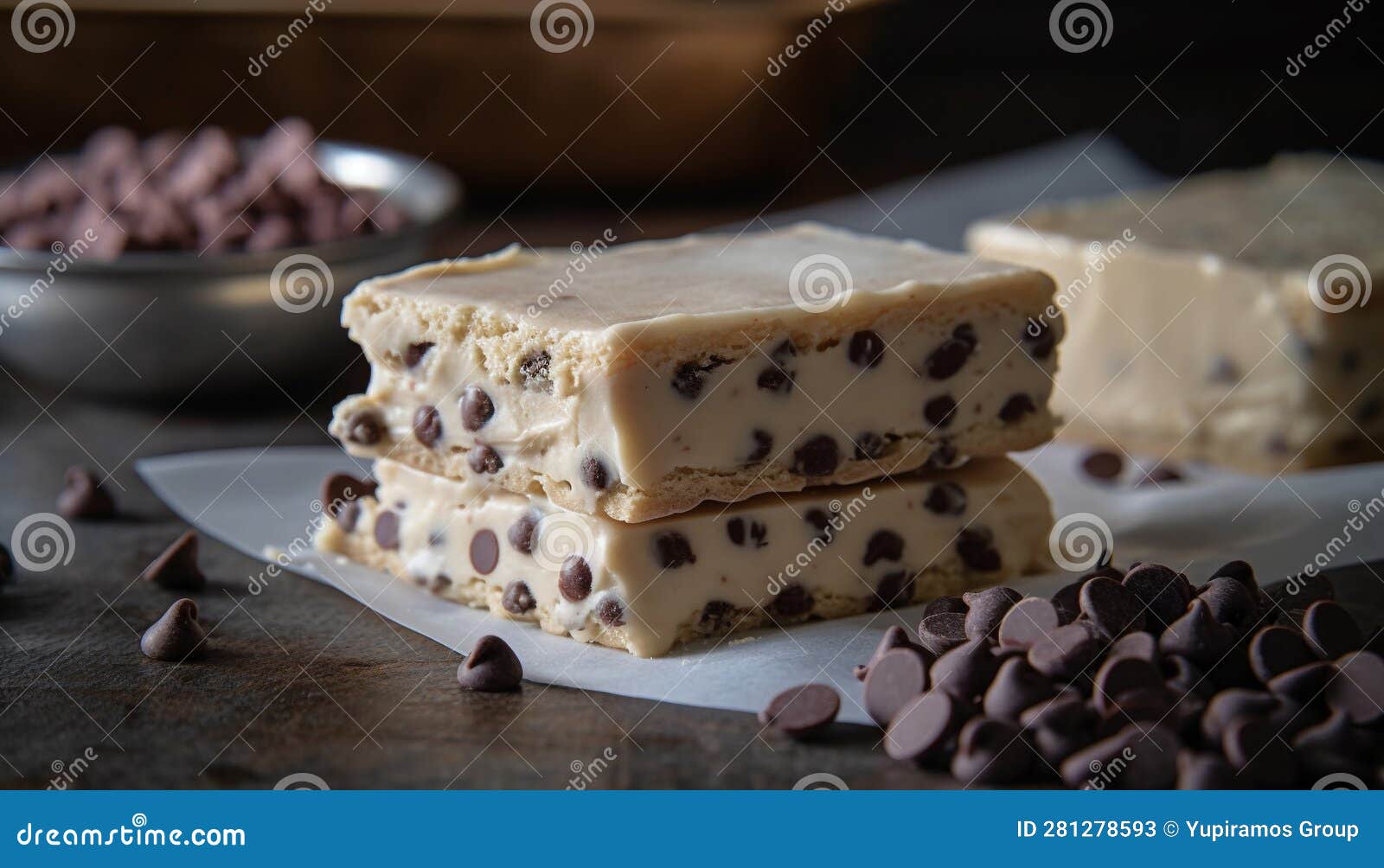 Stack of Homemade Almond Fudge on Rustic Wooden Table Generated by AI ...