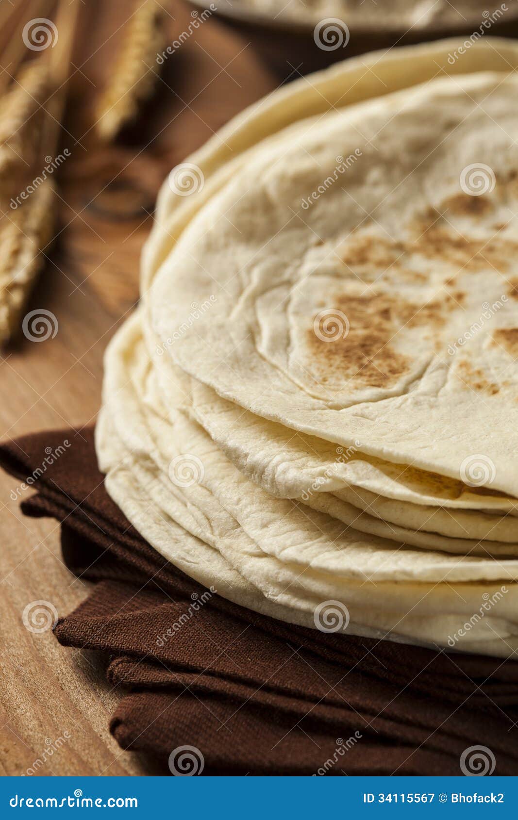 Stack of Homemade Flour Tortillas Stock Image - Image of flour, stack ...