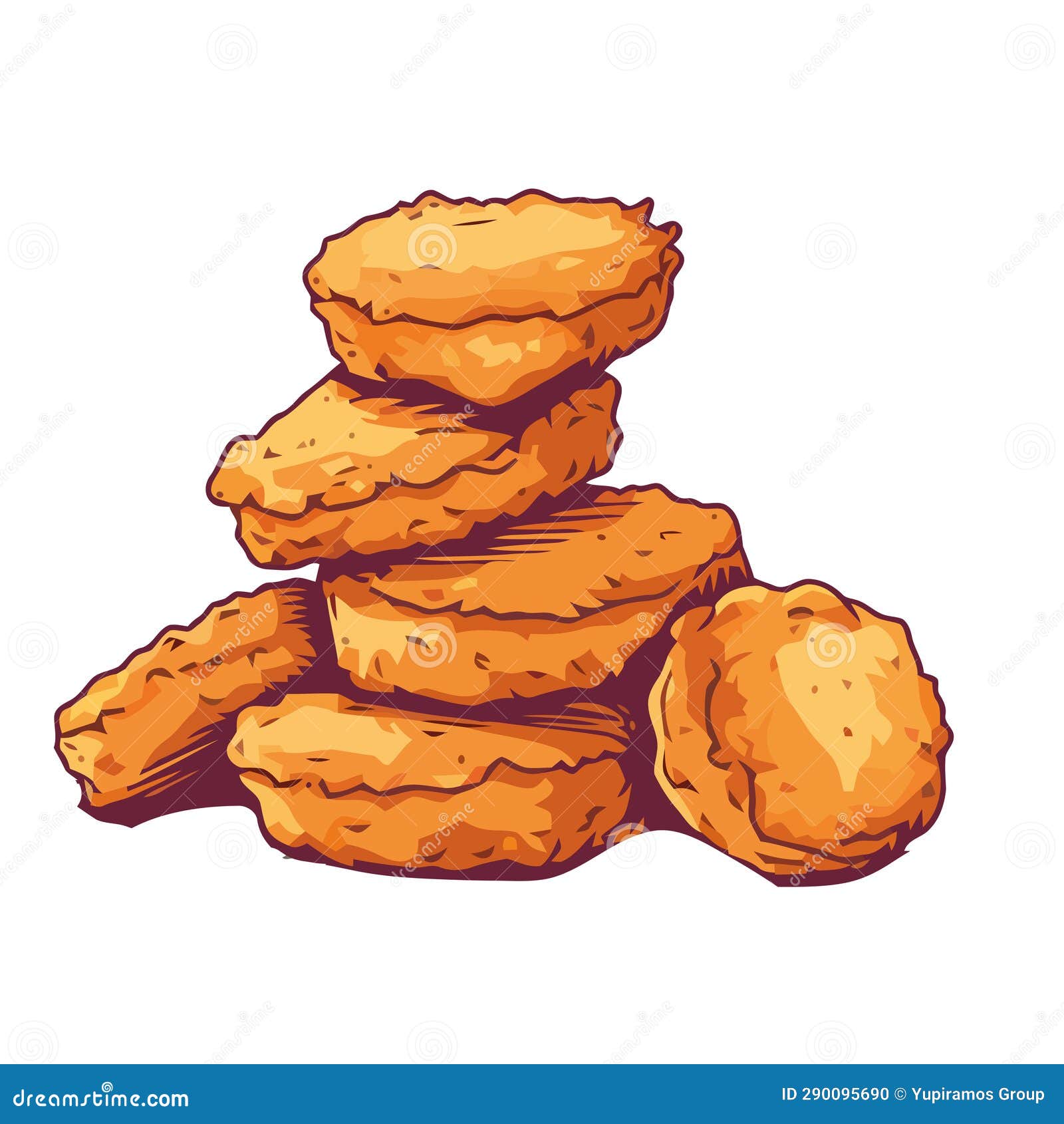 Stack of Homemade Fried Chicken, a Sweet Snack Stock Illustration ...