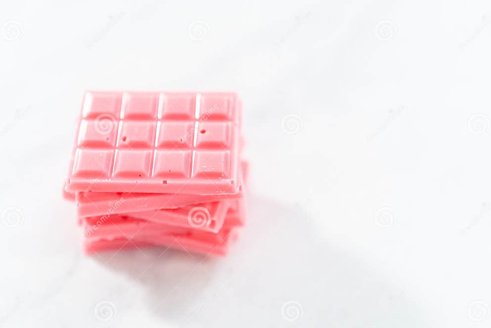 Mini pink chocolates stock image. Image of handmade - 271273335