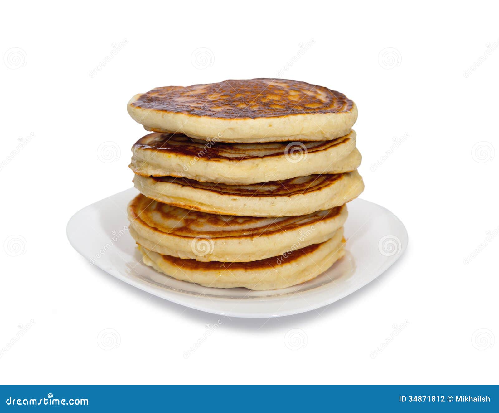 Stack of Homemade Pancakes on the Plate Stock Photo - Image of dinner ...