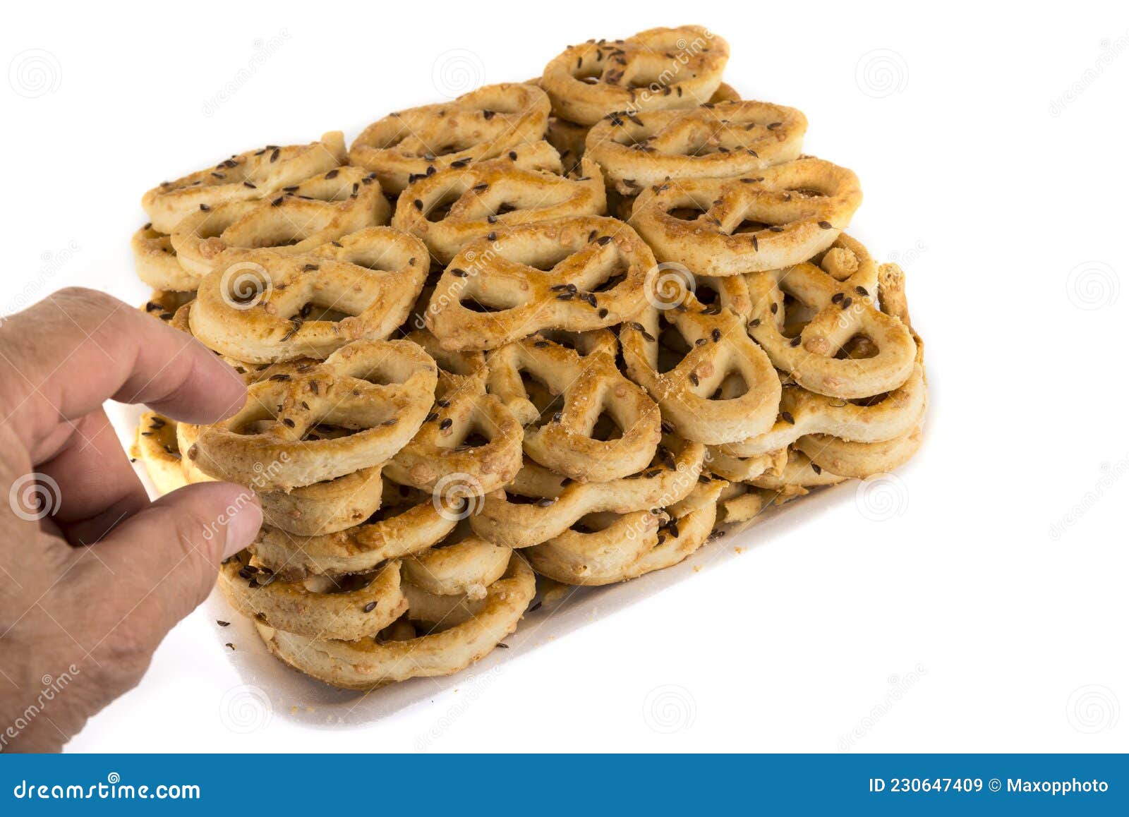 Stack of Homemade Salty Pastry on a White Stock Image - Image of ...