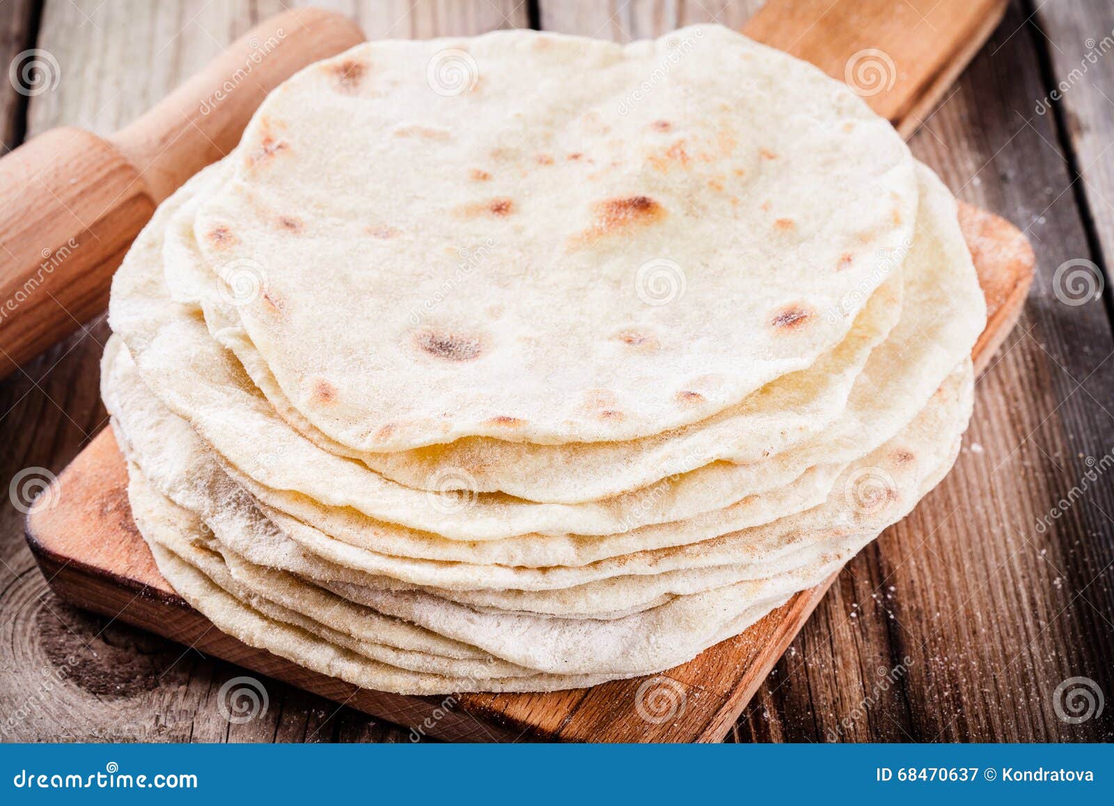 Stack of Homemade Wheat Tortillas Stock Image - Image of crop, bread ...