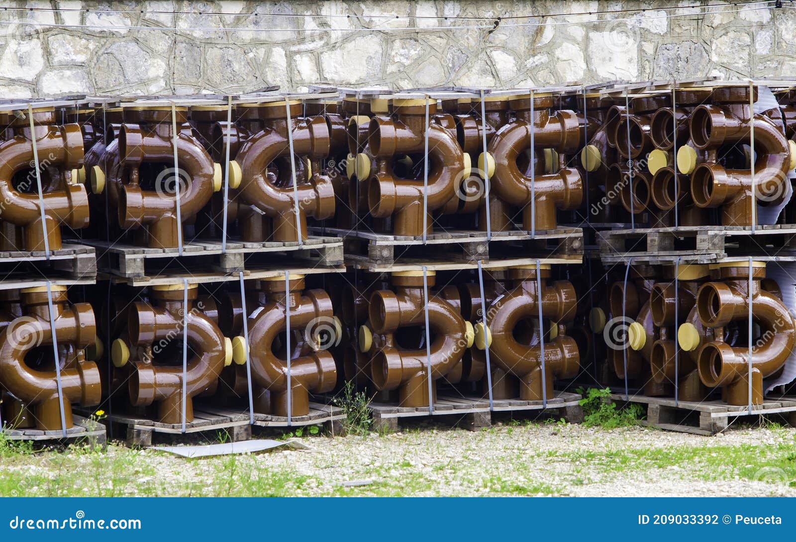 Vitrified Clay Pipe Stacked At The Construction Site. Stock Photo ...