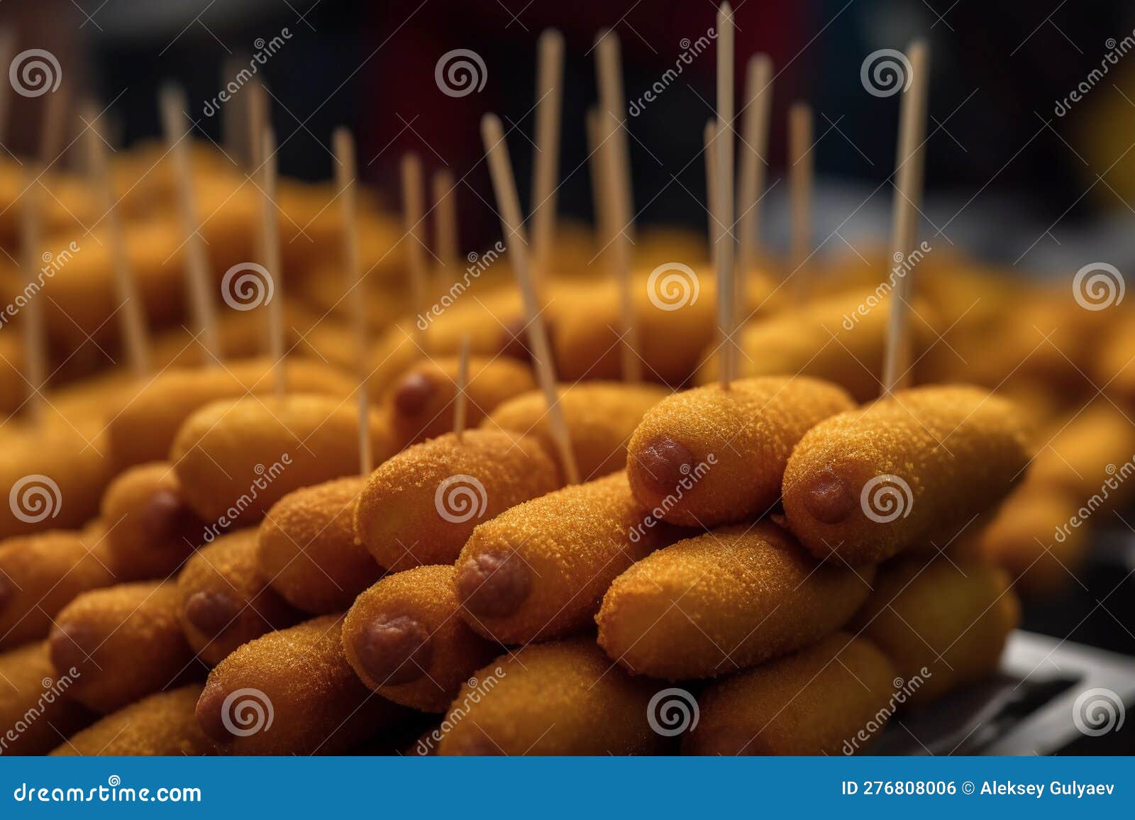 A Stack of Hot Dogs with Toothpicks on Top AI Generation Stock ...