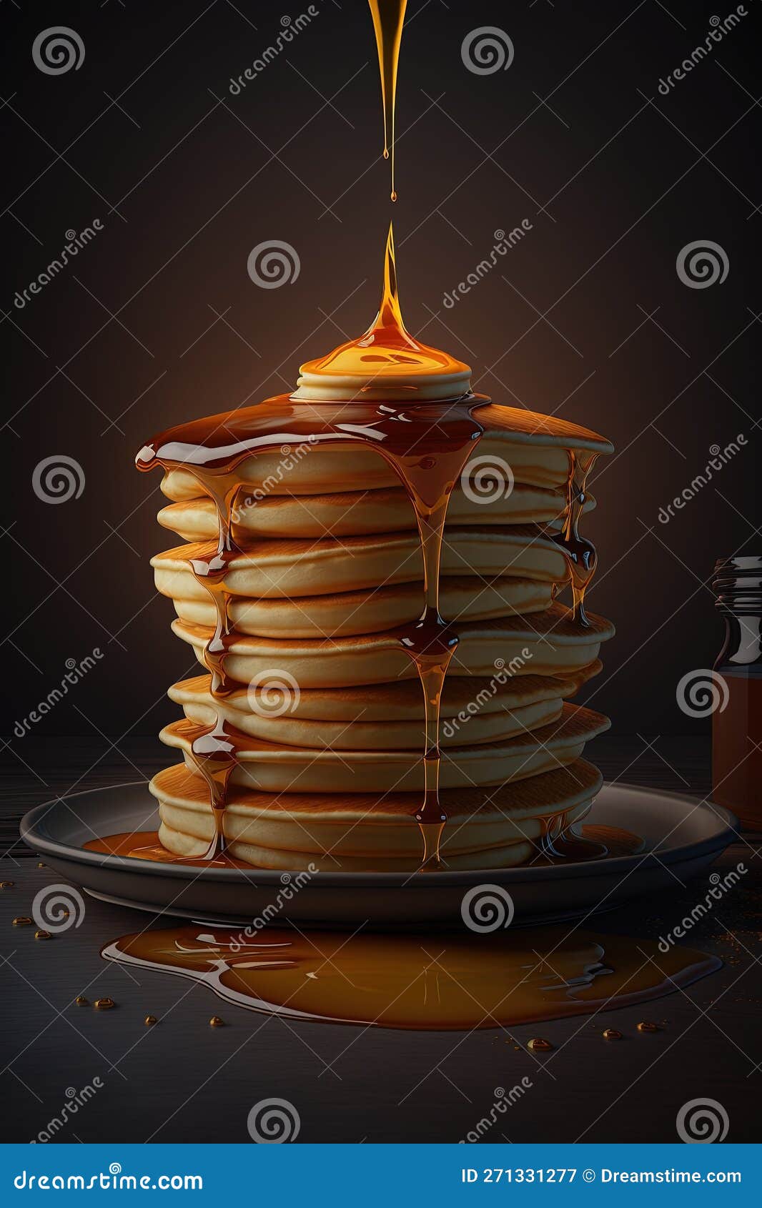 Stack of Hot Pancakes, Butter and Syrup. Generative AI Stock ...