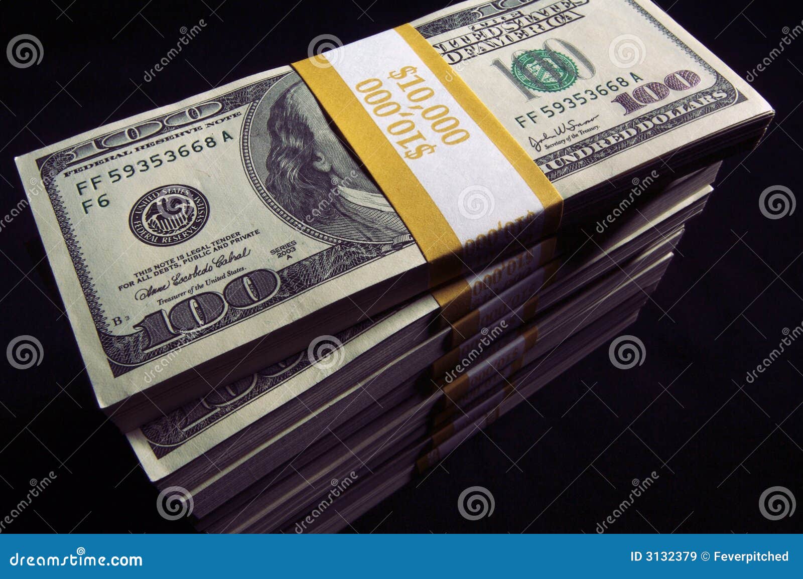 Stack of Hundred Dollar Bills Stock Image - Image of cash, economic ...