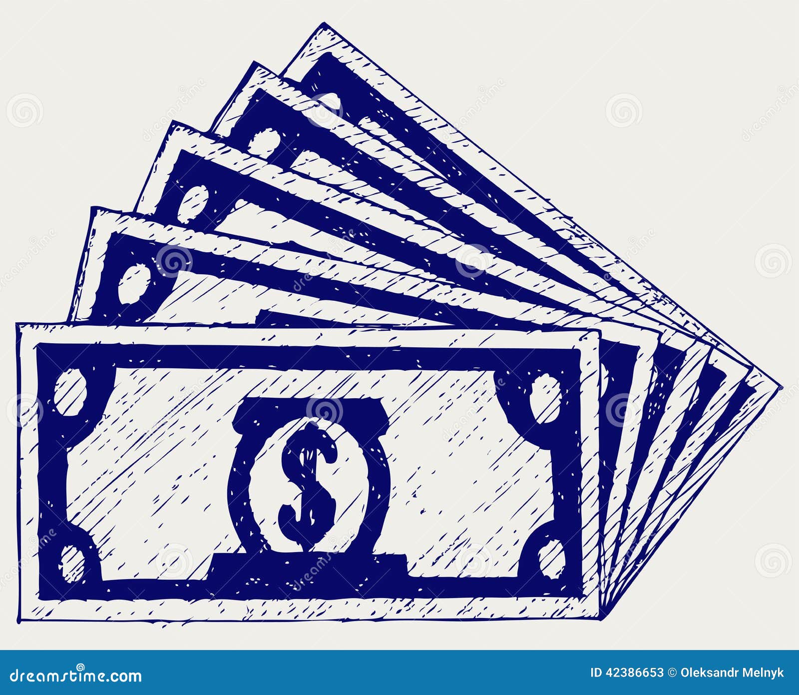 Stack of hundred dollars stock vector. Illustration of rough - 42386653