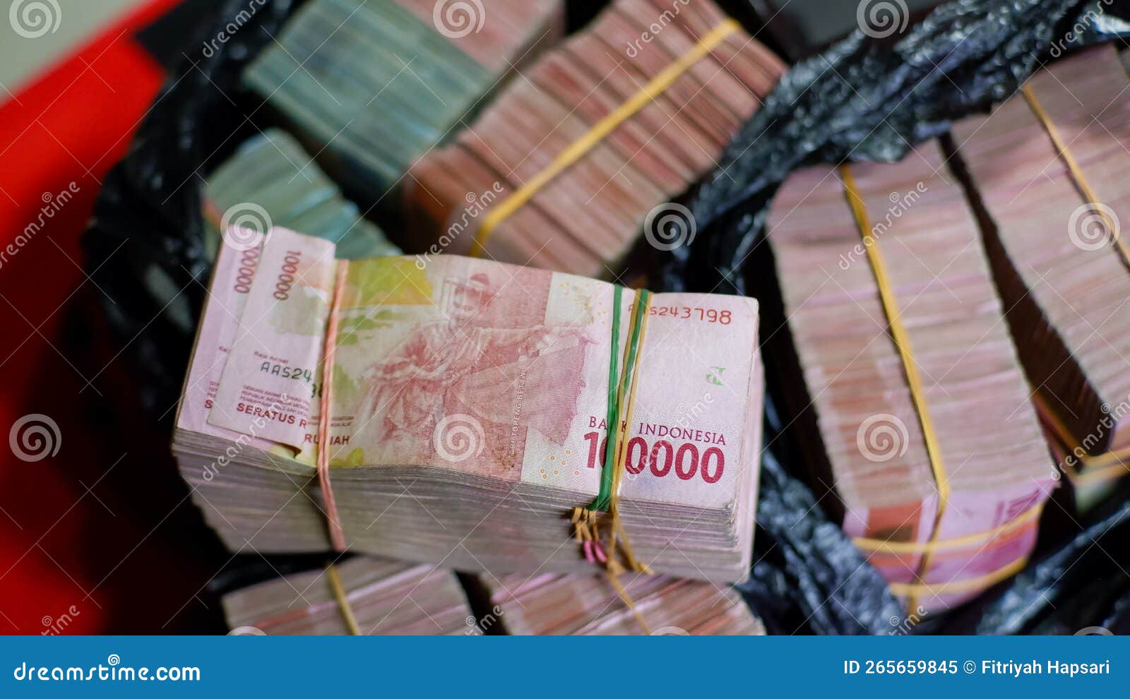 Rupiah paper stack stock image. Image of paper, plastic - 265659845