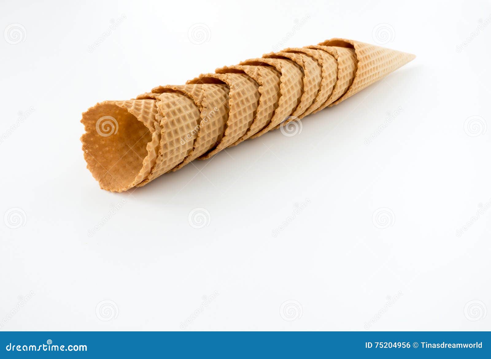 Stack of Ice Cream Cones stock photo. Image of snack - 75204956