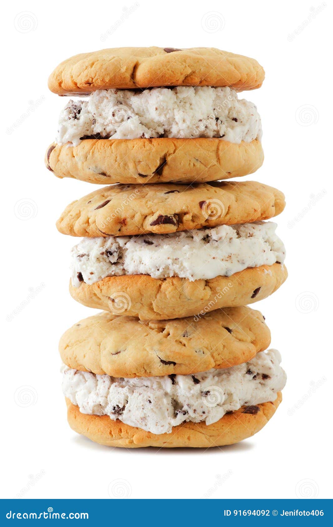 Stack of Ice Cream Sandwiches Isolated on White Stock Photo - Image of ...