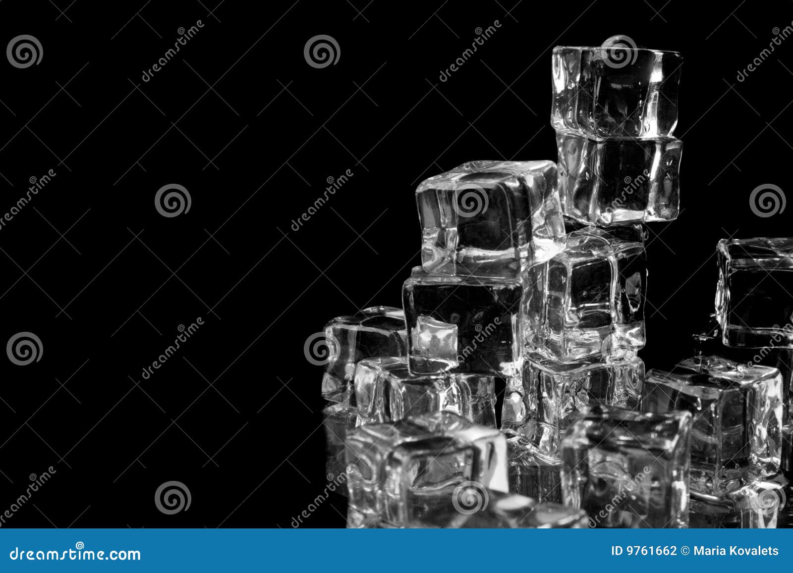 Stack of ice cubes stock photo. Image of black, isolated - 9761662