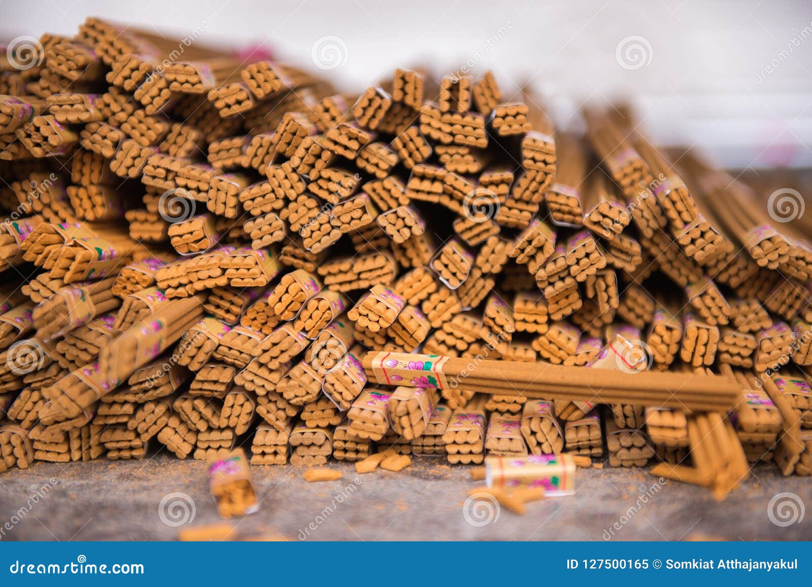 Stack of Incense Sticks in a Buddhist Temple. Stock Image - Image of ...