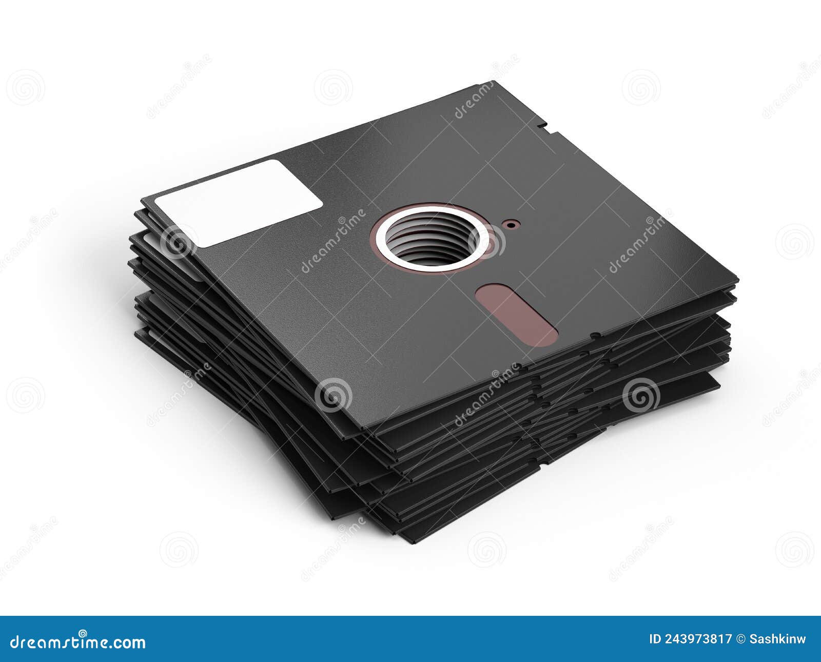 5.25 Inch Floppy Disks Isolated On Yellow Background. 3D Illustration ...
