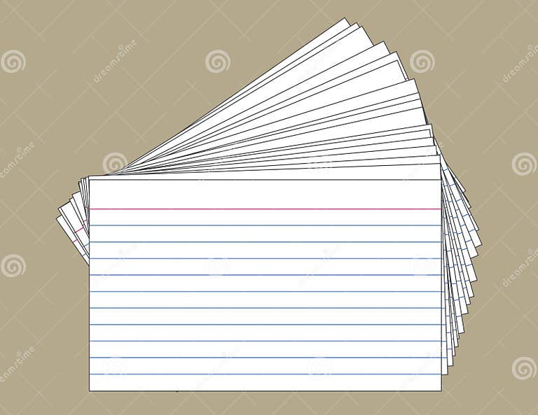 Stack of Index Cards stock vector. Illustration of ruled - 7819657