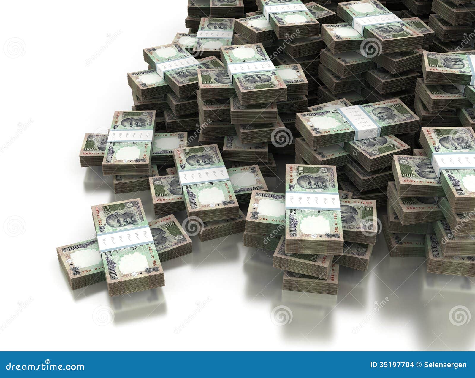 Stack of Indian Rupee stock illustration. Illustration of investment ...