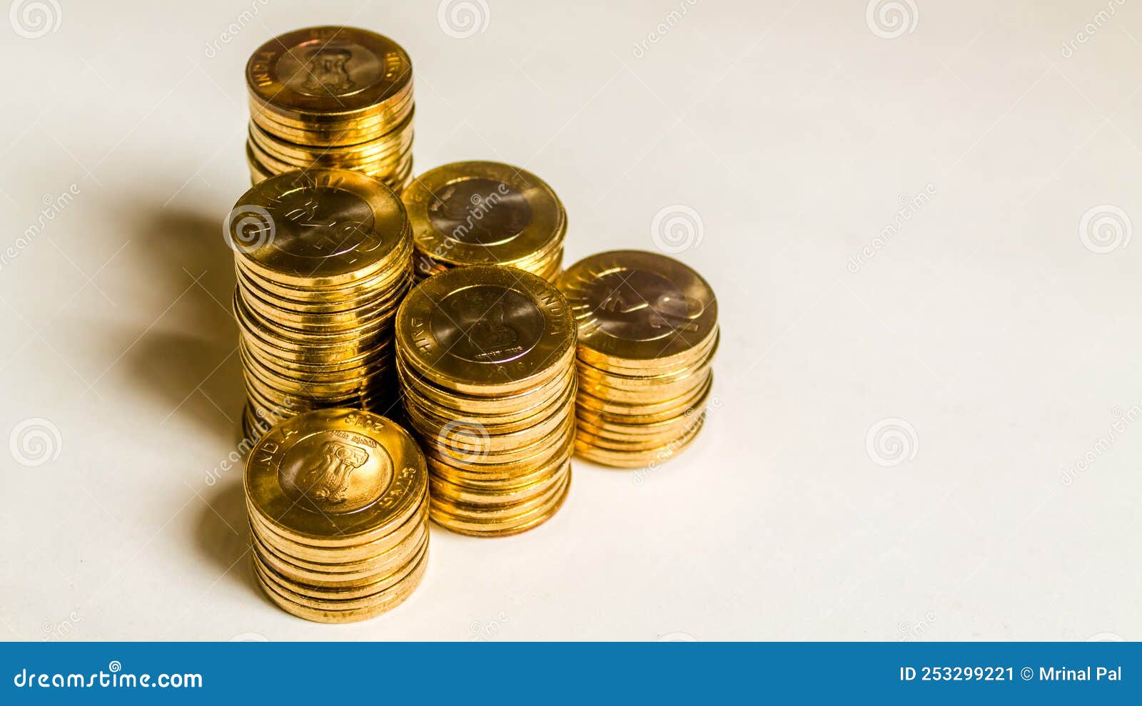 Stack of Indian 10 Rupee Currency Coins Stock Image - Image of coins ...
