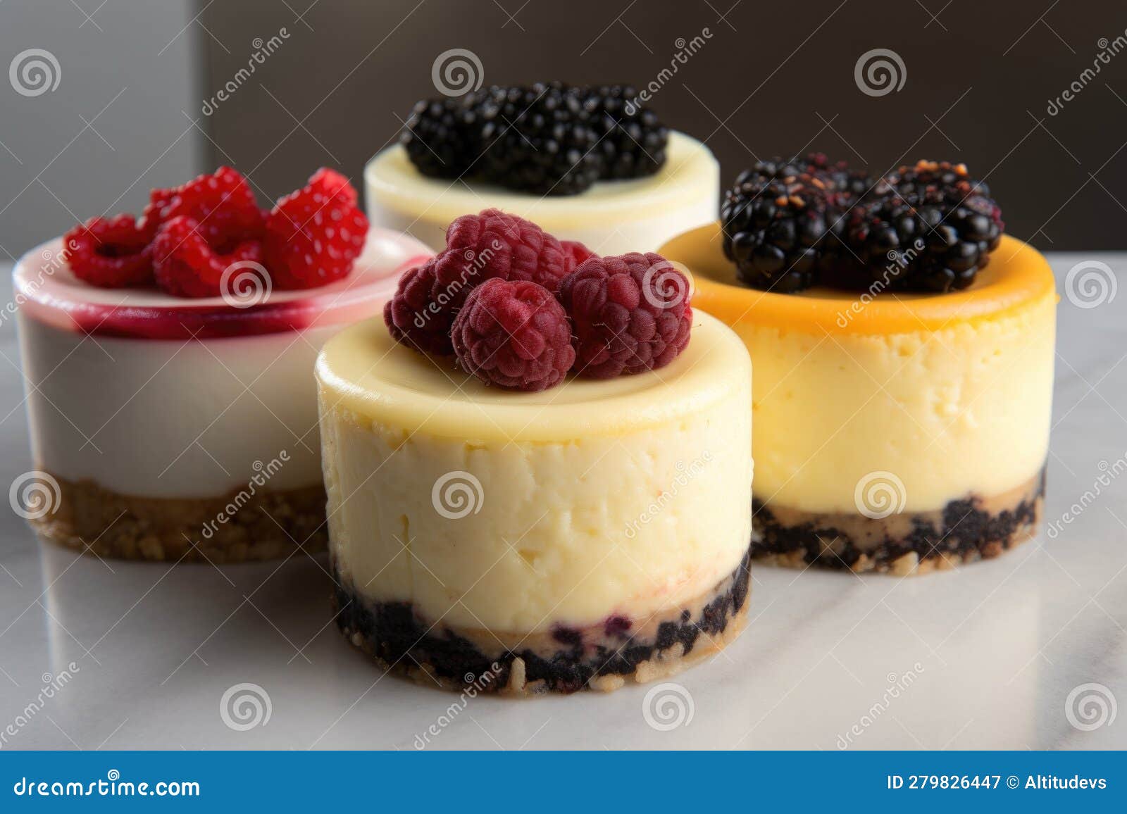 Stack of Individual Cheesecakes, Each One with Its Own Unique Flavor ...