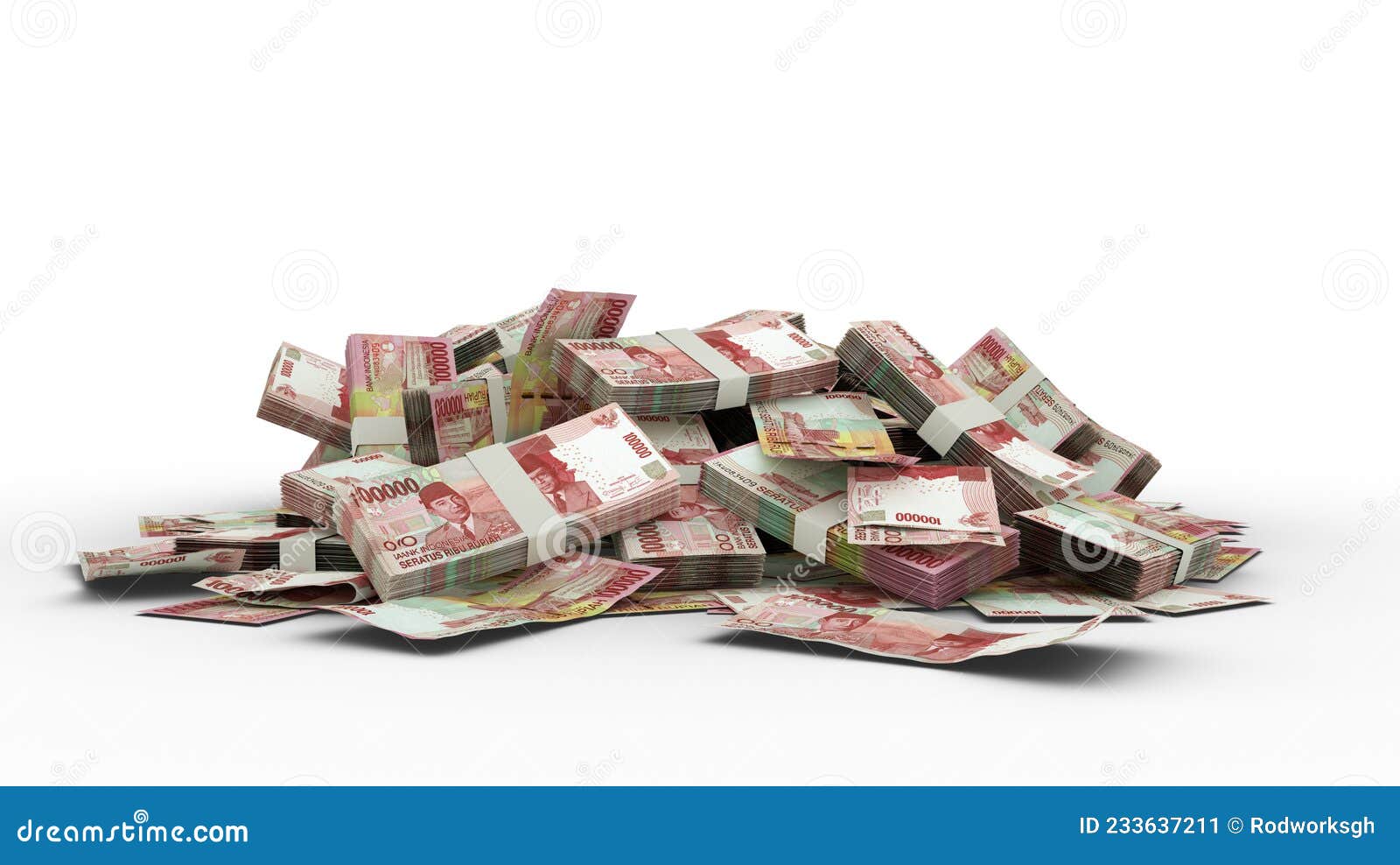 Stack Of Indonesian Rupiah Coins. 500 Hundred Rupiah Coin Of Indonesia ...