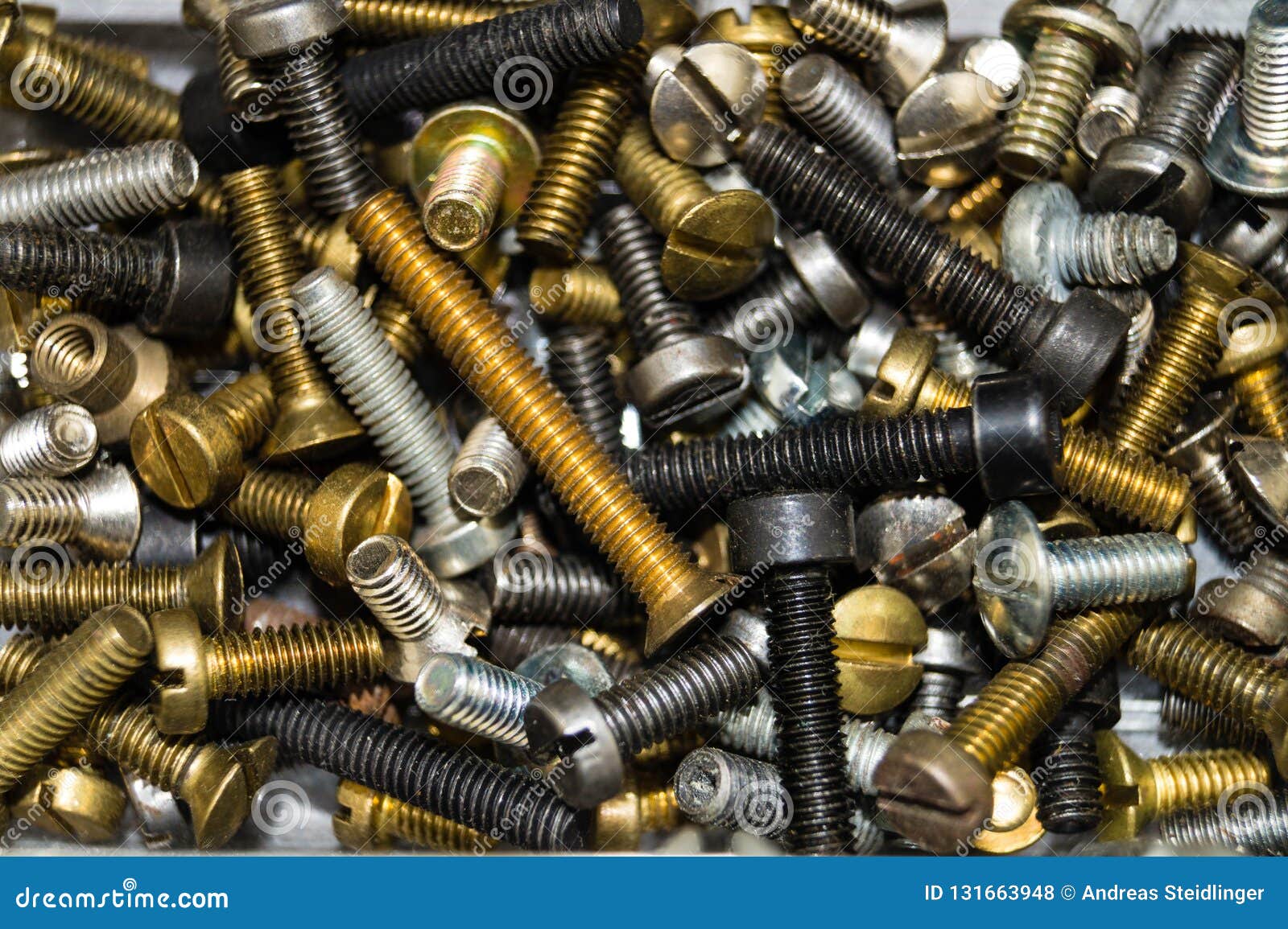 Iron nuts nails and screws stock photo. Image of industrial - 131663948
