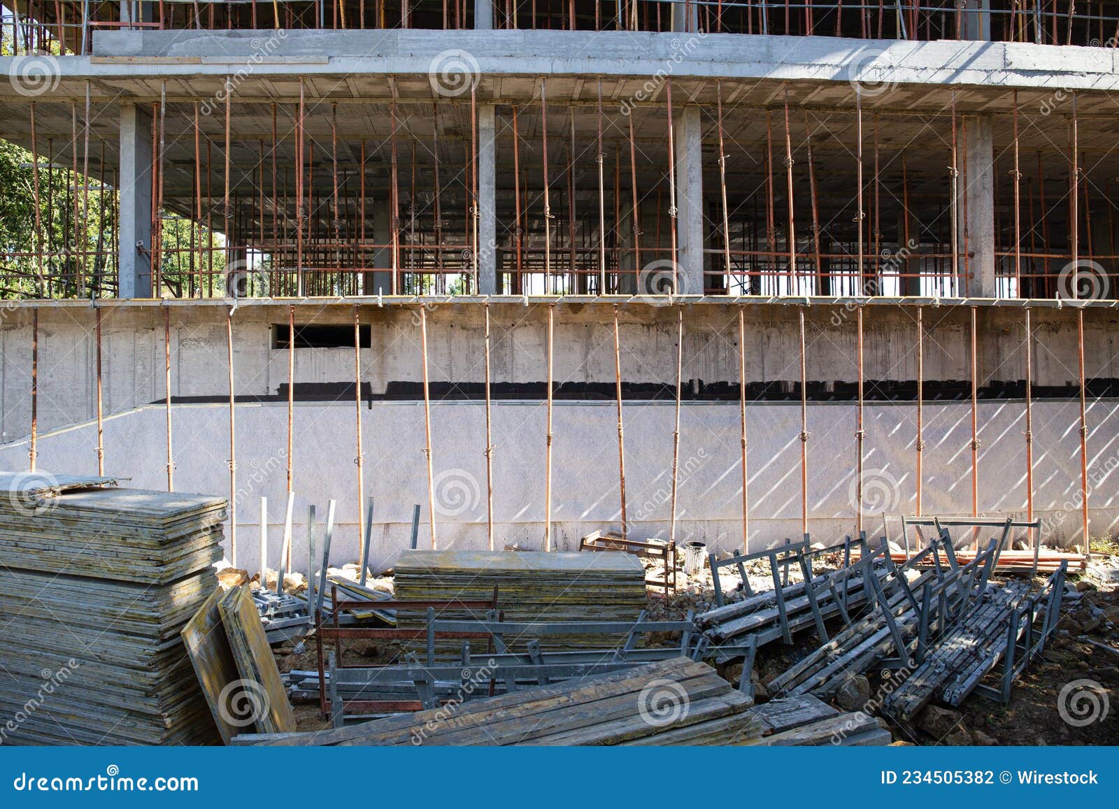 Stack of Industrial Materials at the Construction Site Stock Photo ...